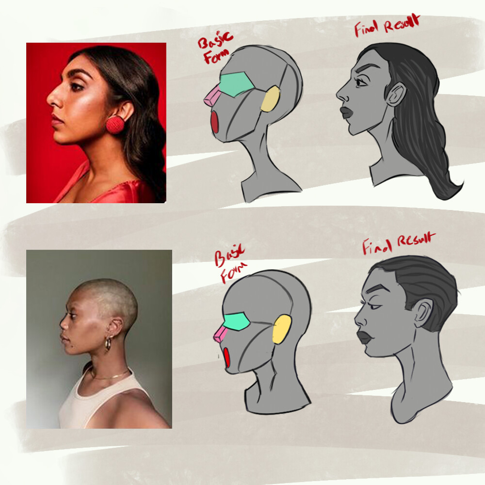 ArtStation - drawing woman from basic to end in semi realisim style