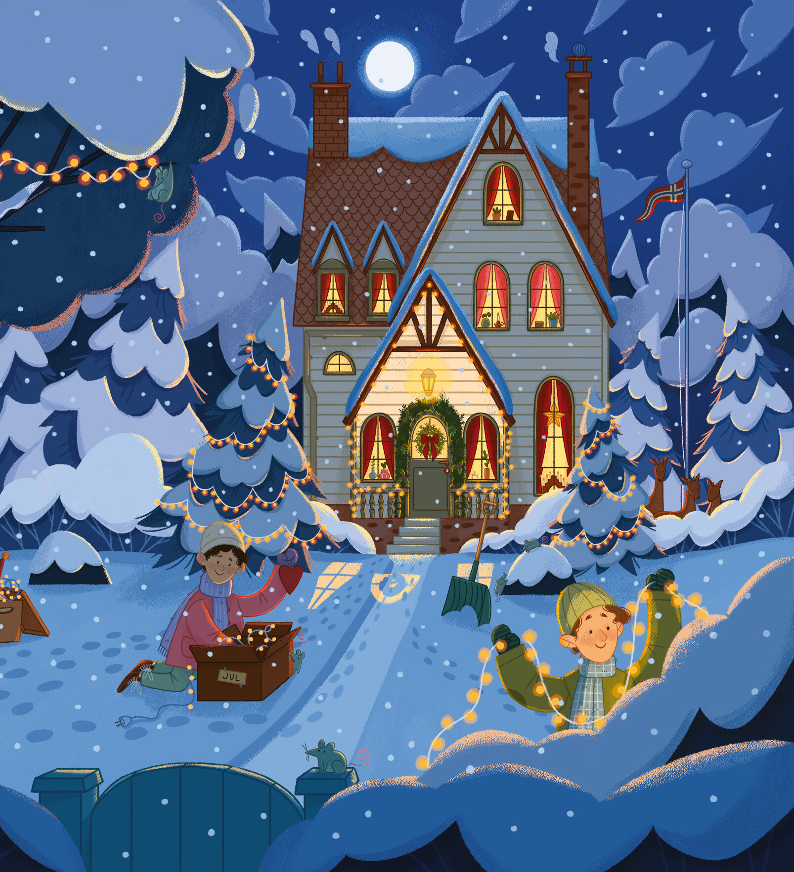 ArtStation - Christmas children's book illustrations