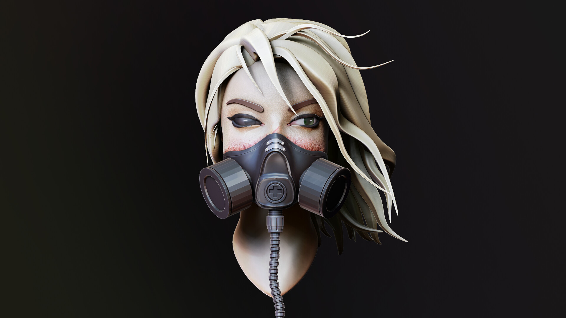 ArtStation - Gas Mask Girl