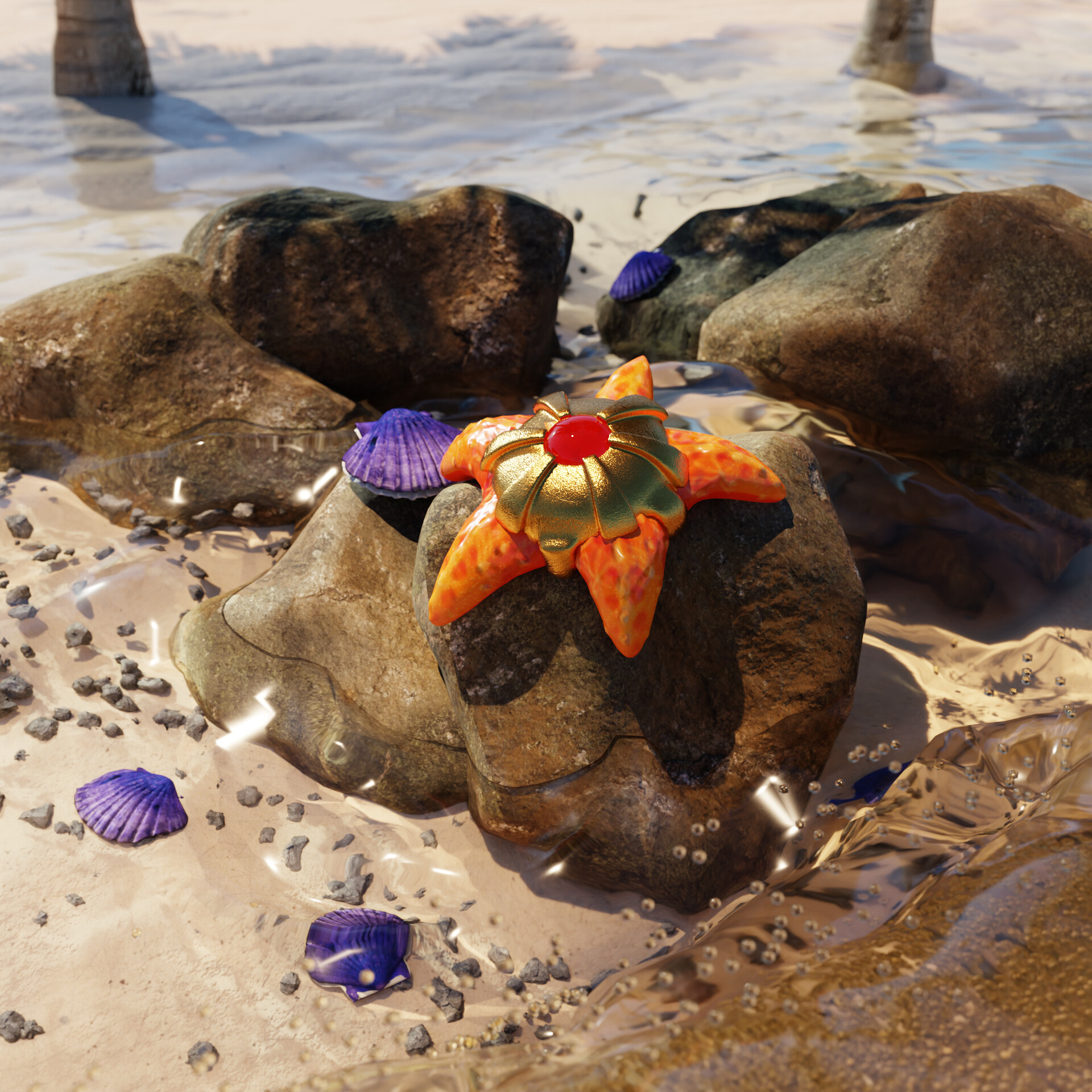 ArtStation - Staryu in the Beach