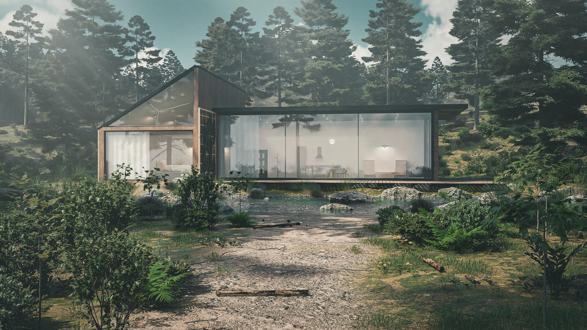 ArtStation - Forest environment architecture visualization