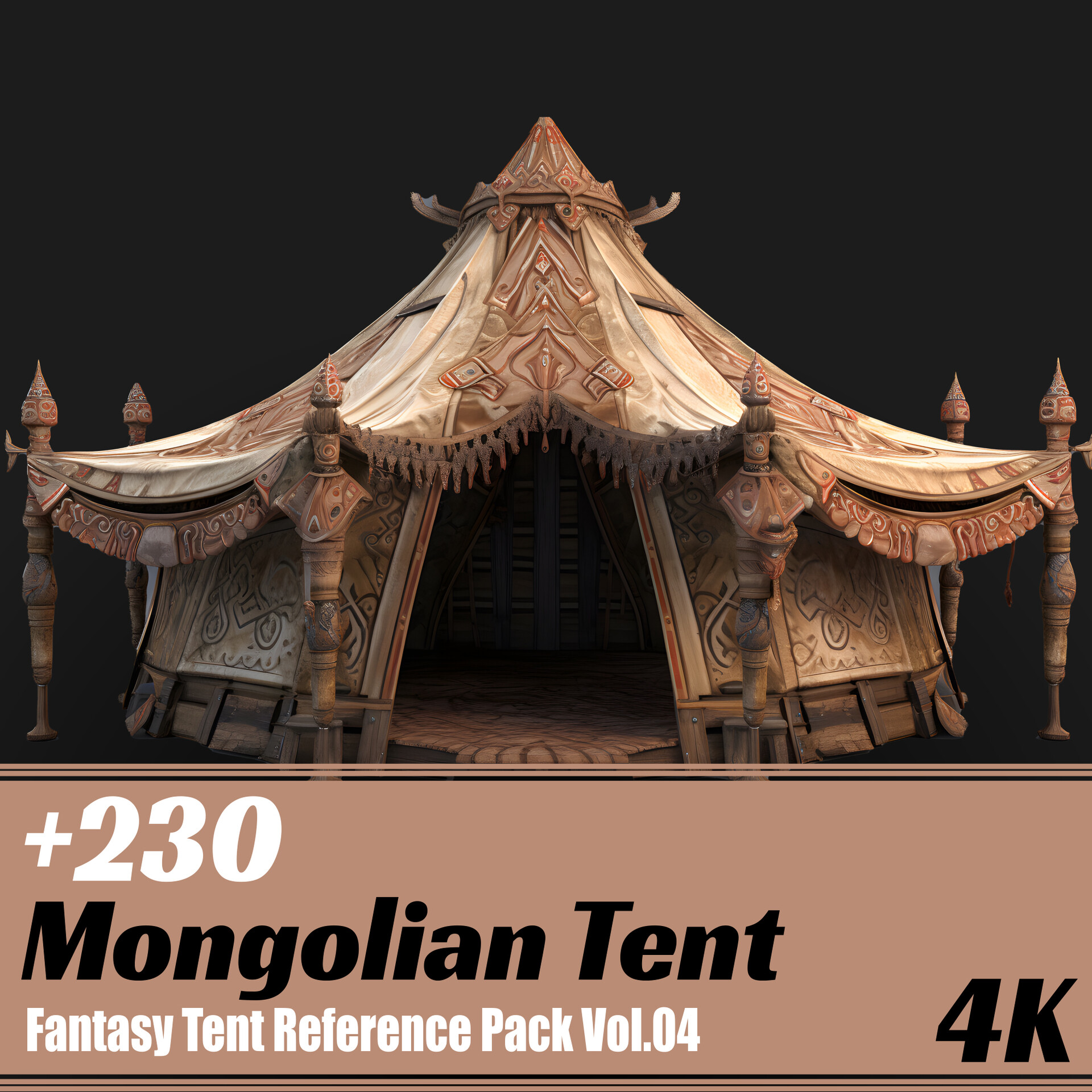 ArtStation - +230 Mongolian Tent | 4K | Fantasy Tent Reference Pack Vol.04