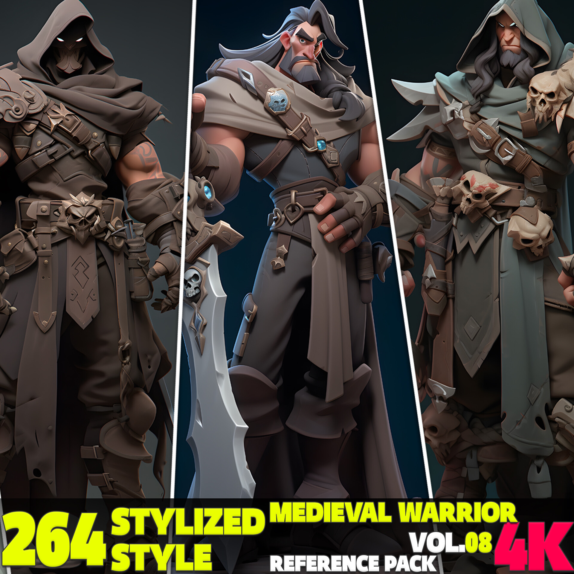 ArtStation - 264 4K Stylized Medieval Warrior Reference Pack Vol.08