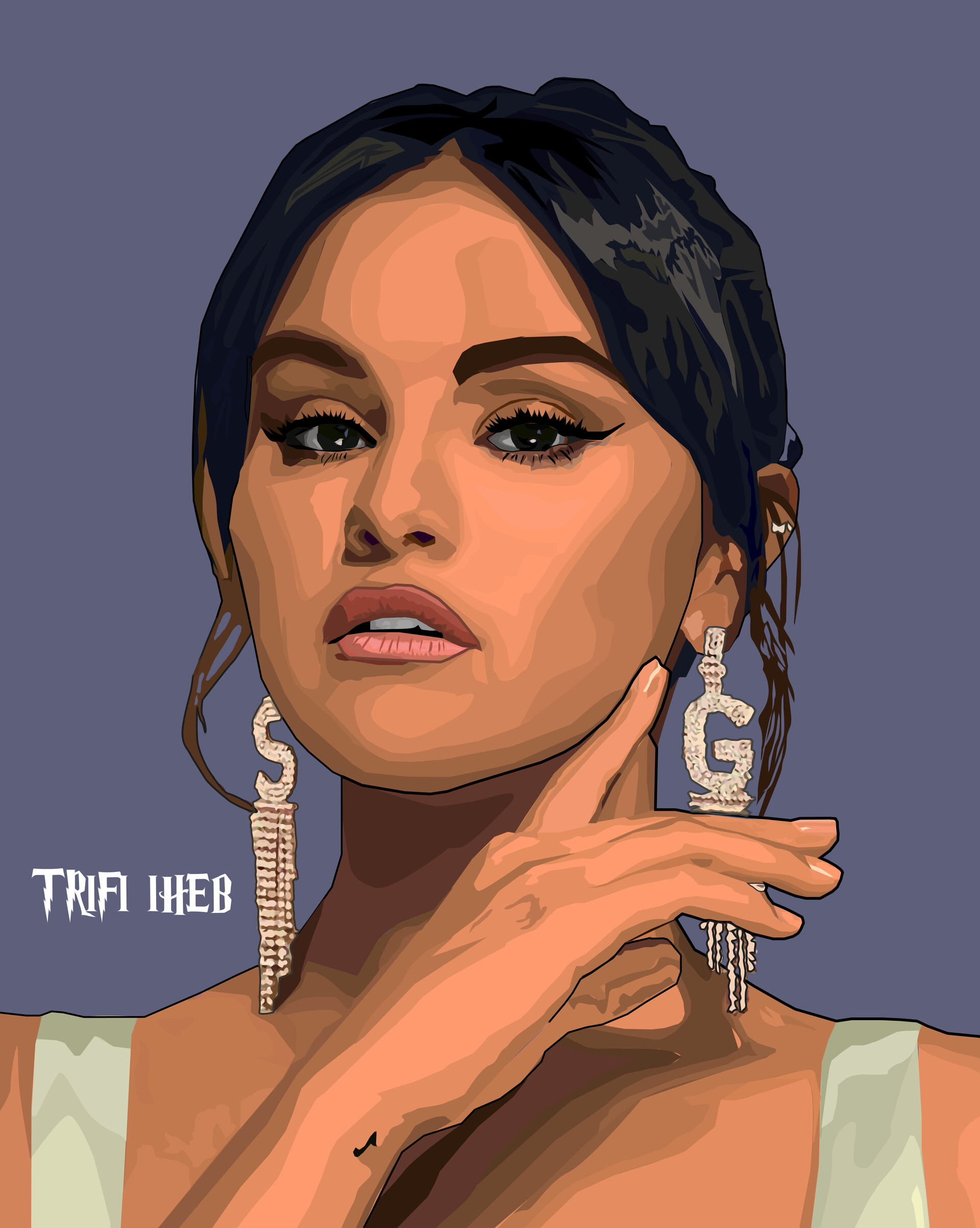 ArtStation - selena gomez vector art by hiboartwork