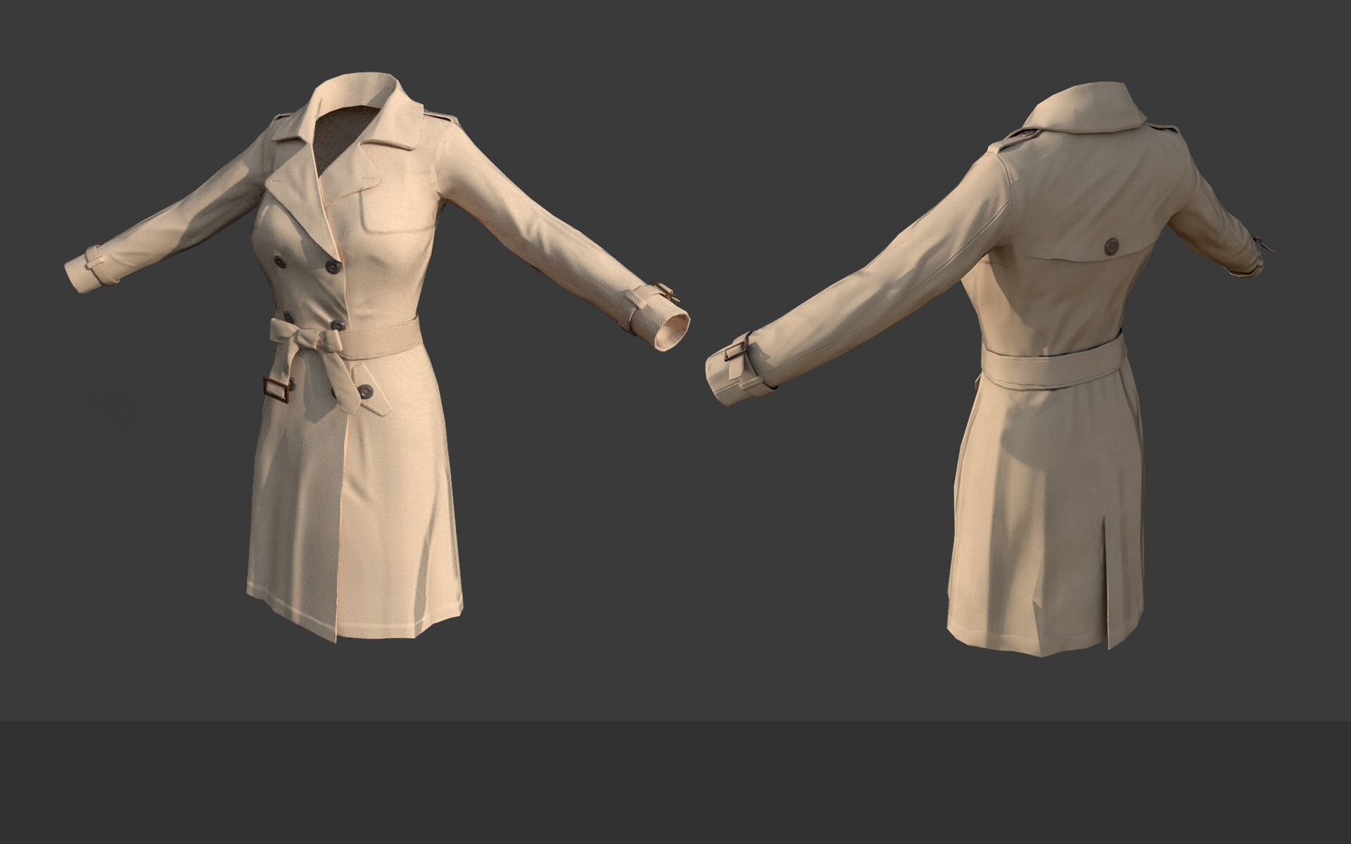 ArtStation - Beige Trenchcoat