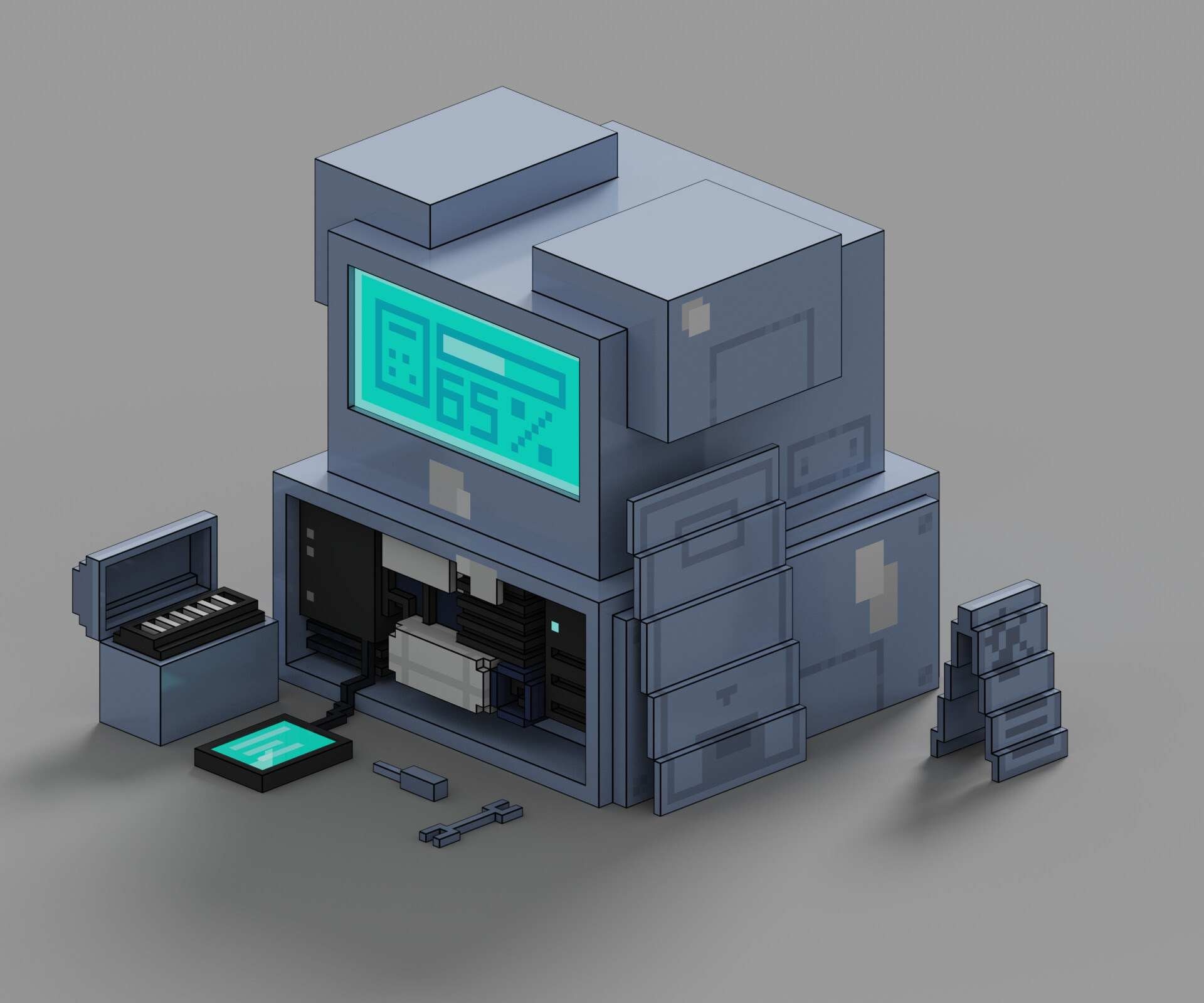 ArtStation - Voxel Computer (remade)