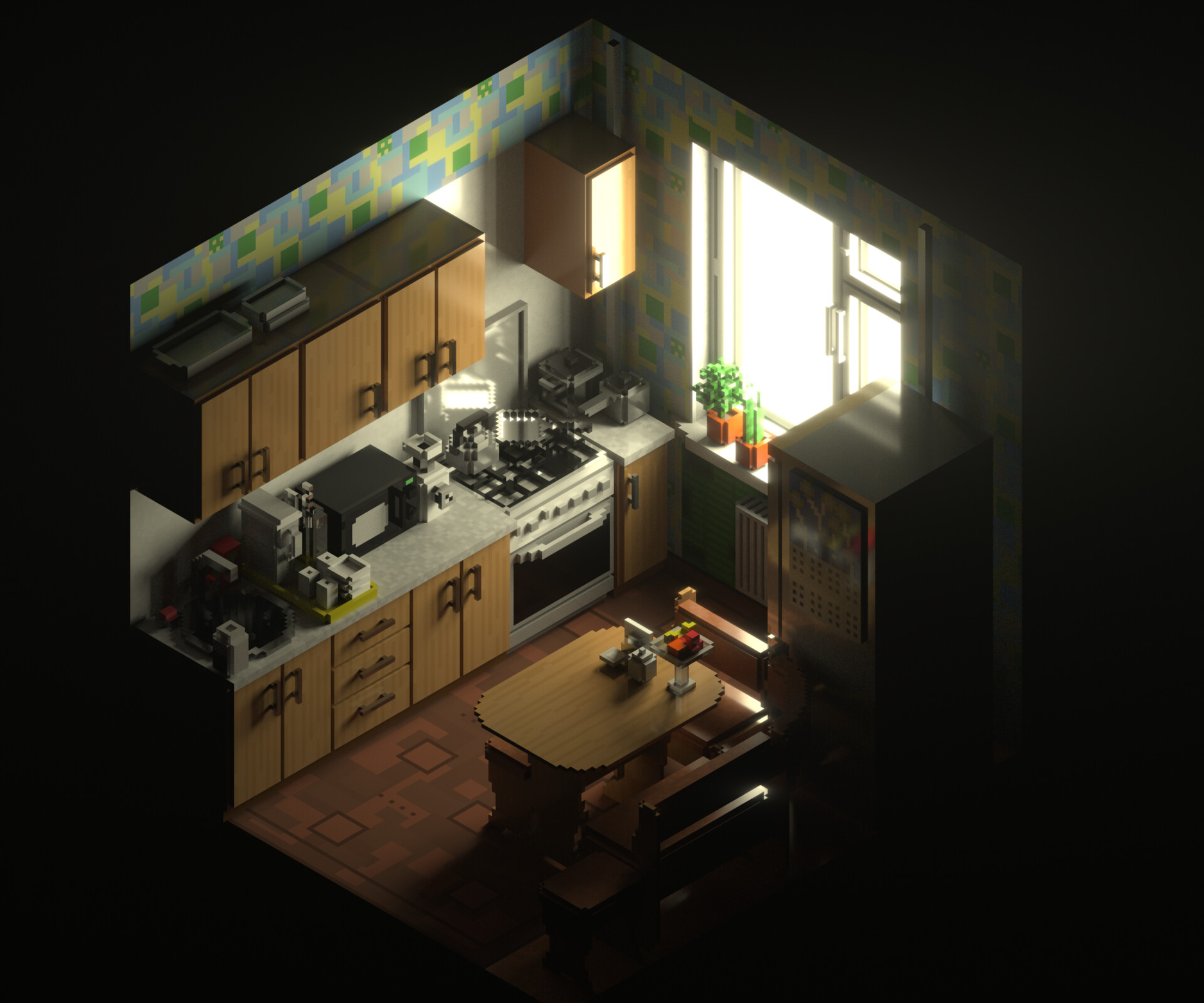 ArtStation - Voxel Russian Kitchen