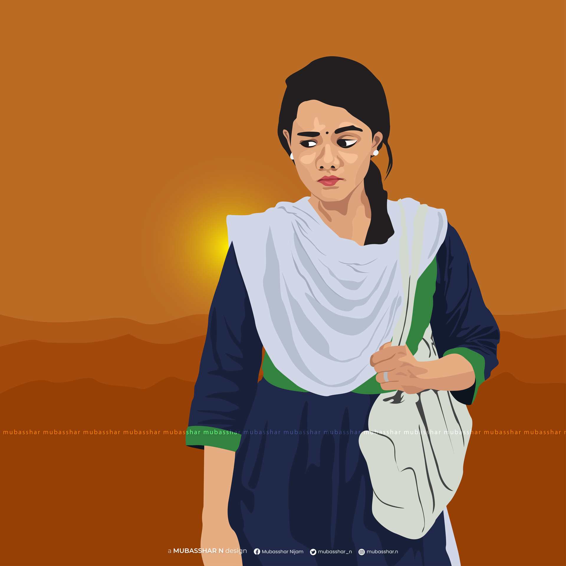 ArtStation - Indian Girl - Vector Art