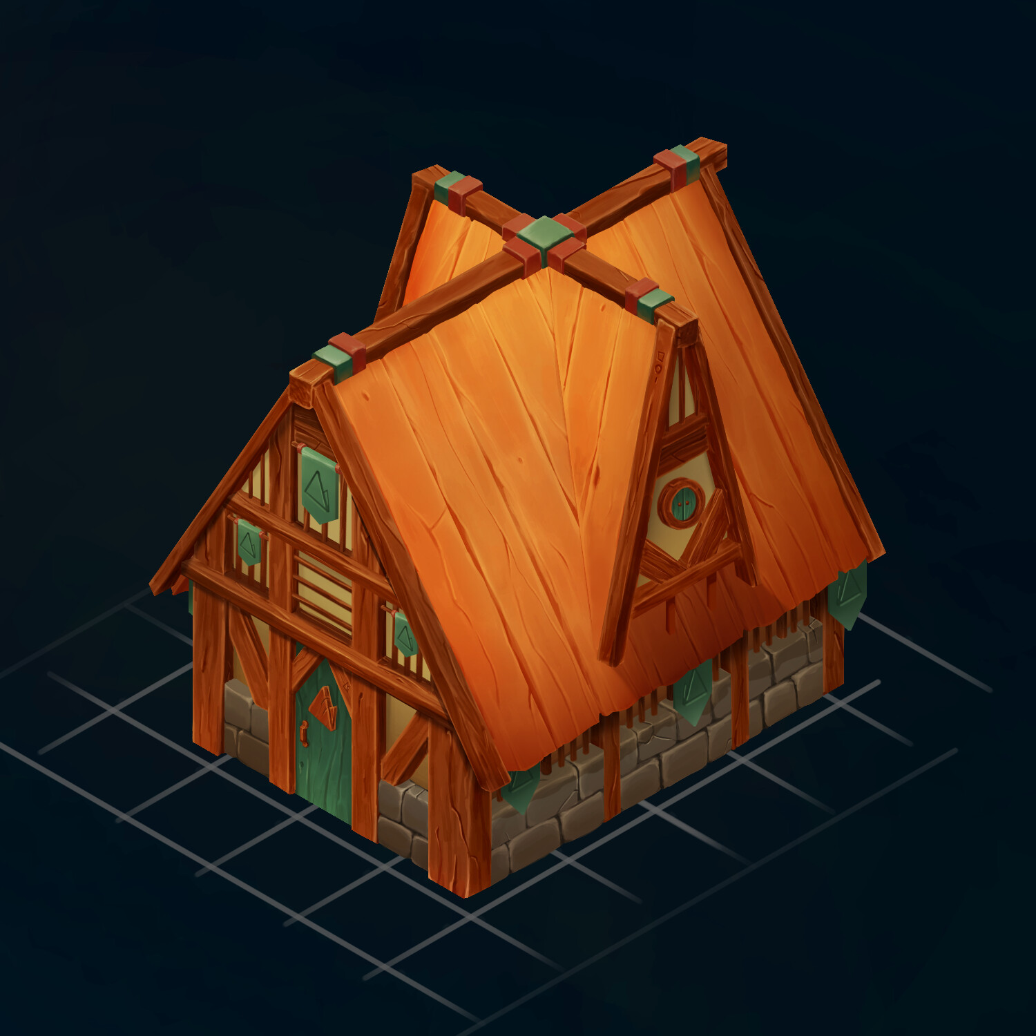 ArtStation - Orthographic View - Game Bldg Asset