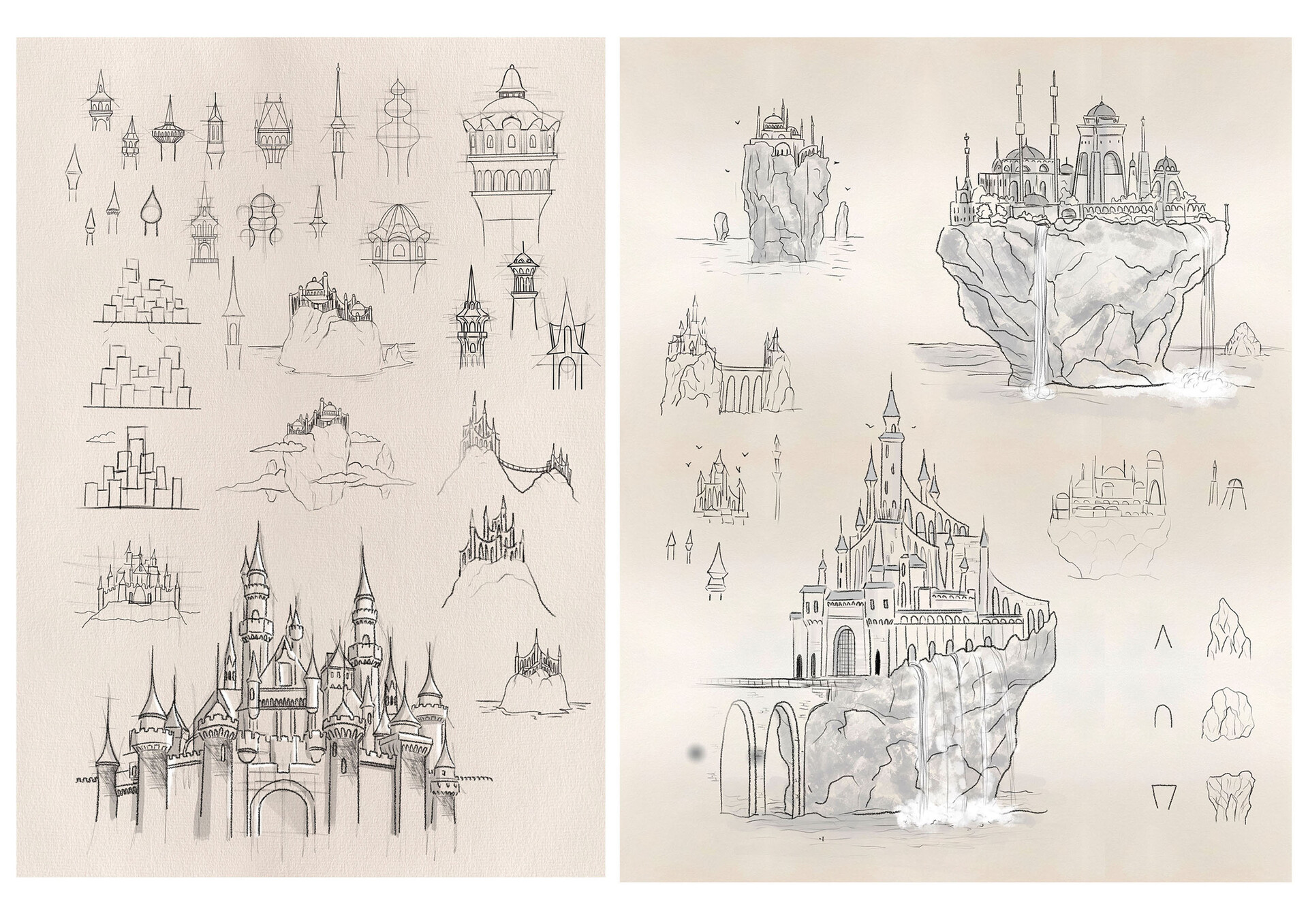 ArtStation - Mountain Castles - Concept Study