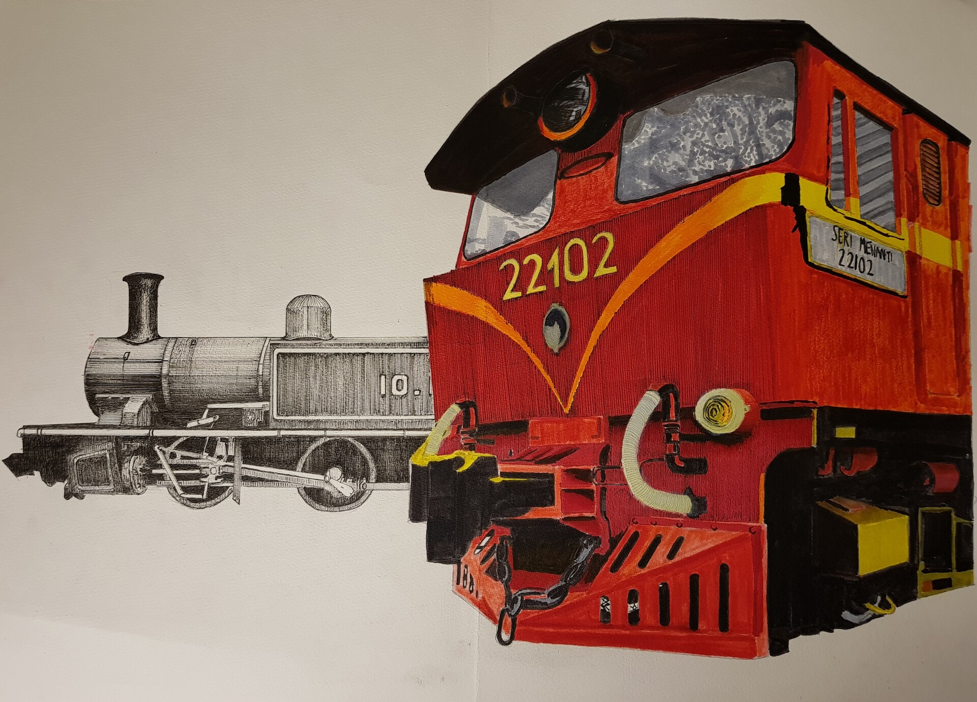 ArtStation - Ink, Evolution of trains (A1)