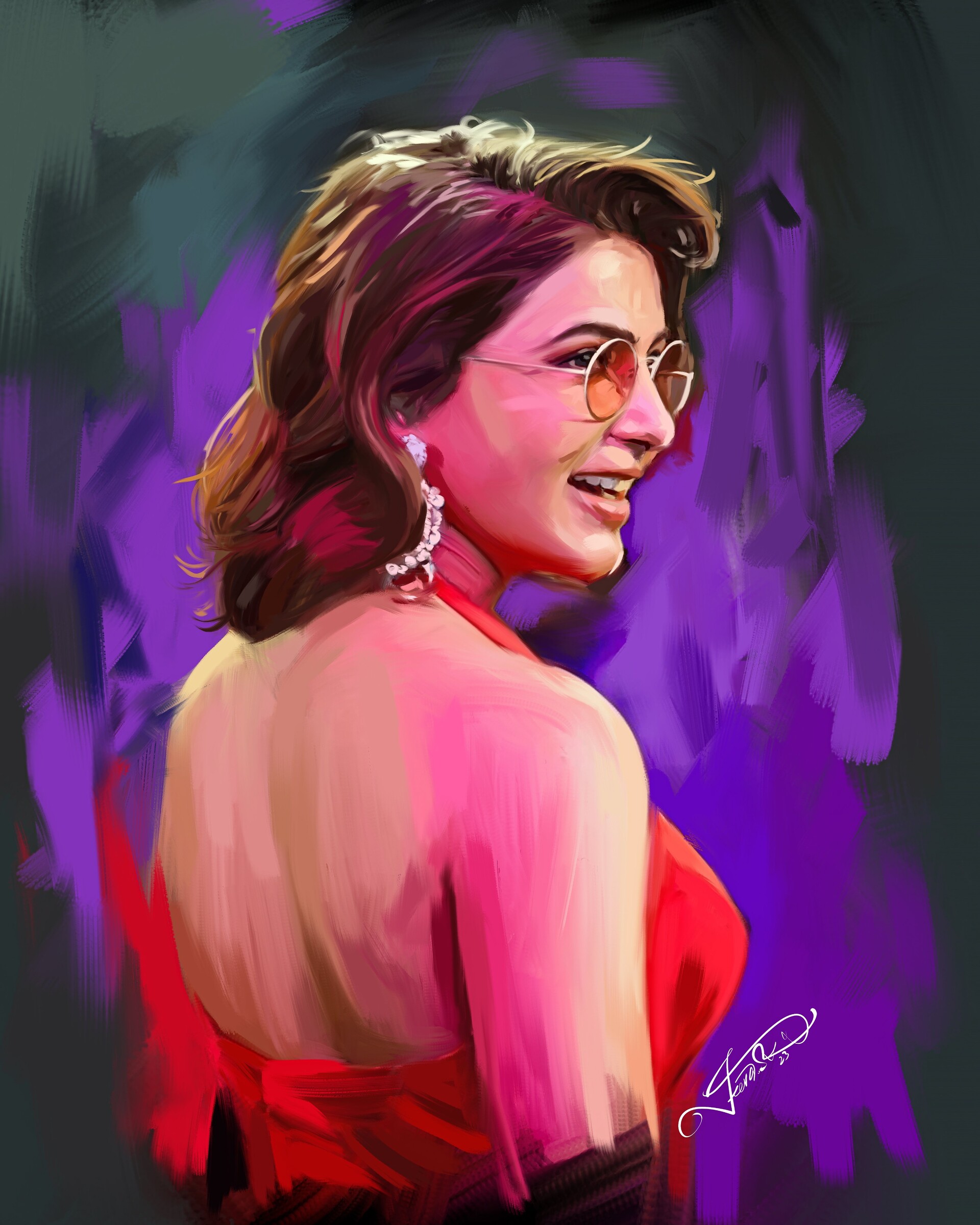 ArtStation - Actress Samantha Ruth Prabhu Painting 2023 # ...