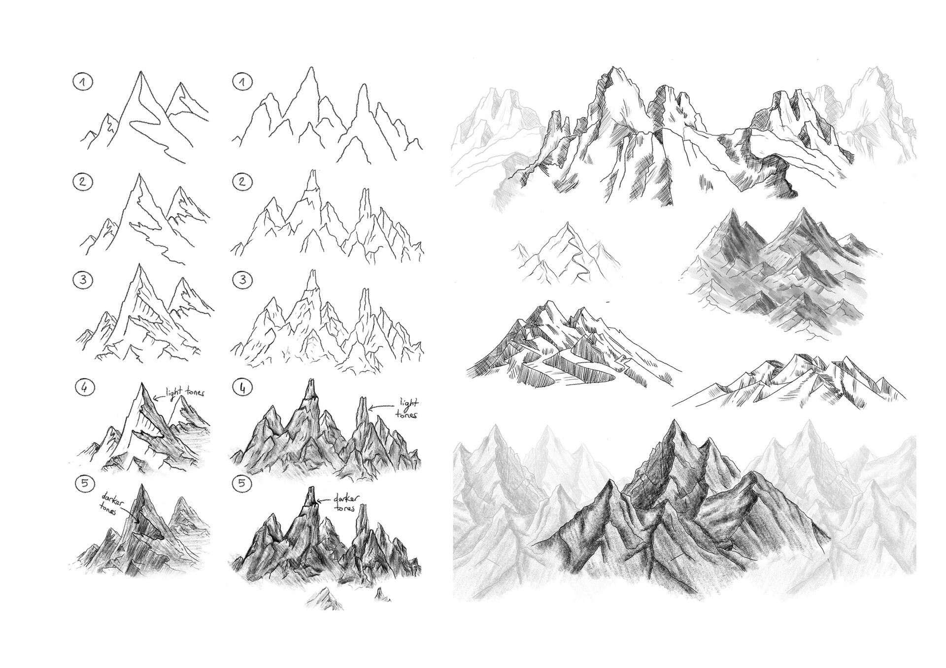 ArtStation - Moutains Sketches