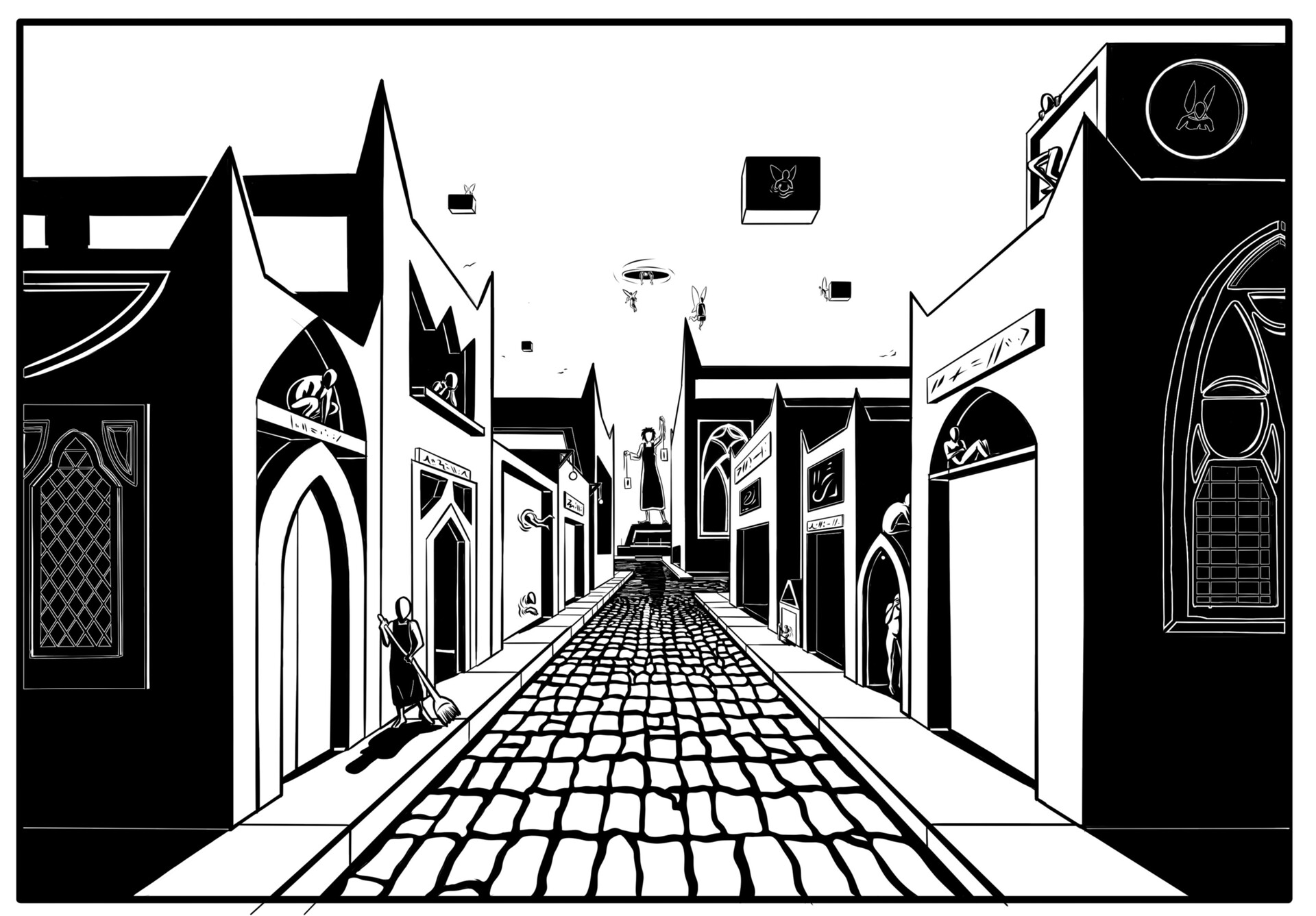 ArtStation - One-Point Perspective Street