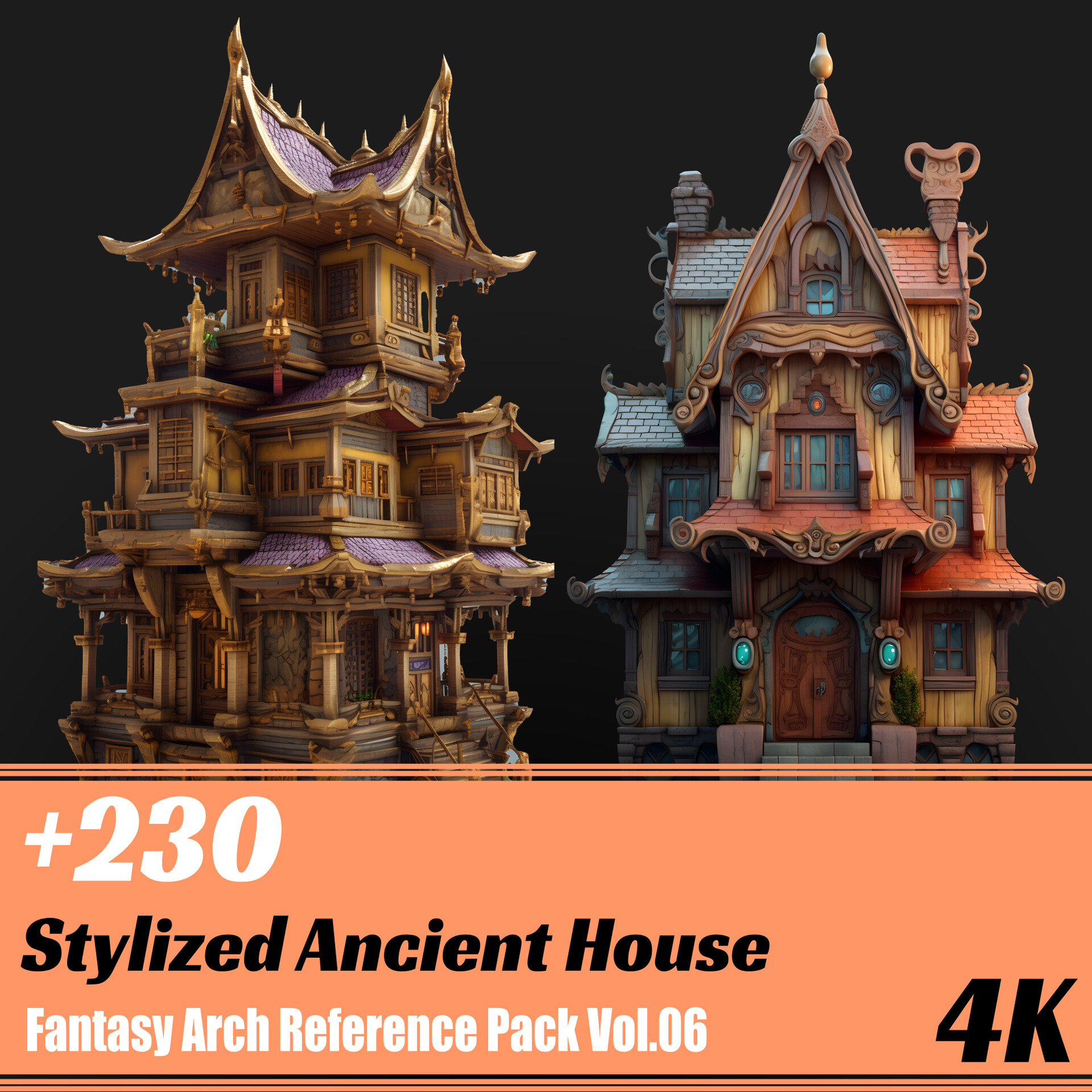 ArtStation - +230 Stylized Ancient House | 4K | Fantasy Arch Reference ...