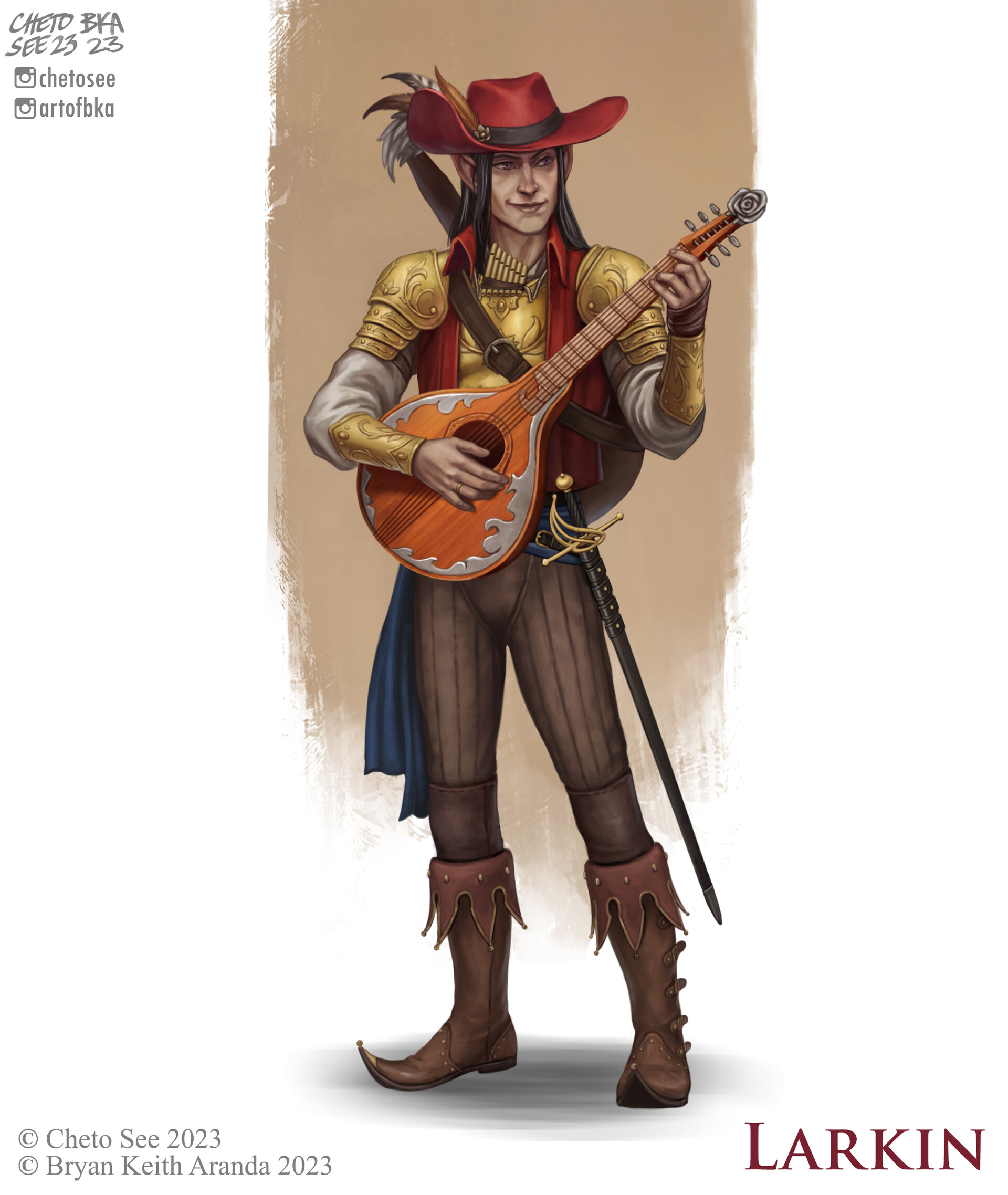 ArtStation - Larkin Adrora, High Elf Bard (Collaboration)