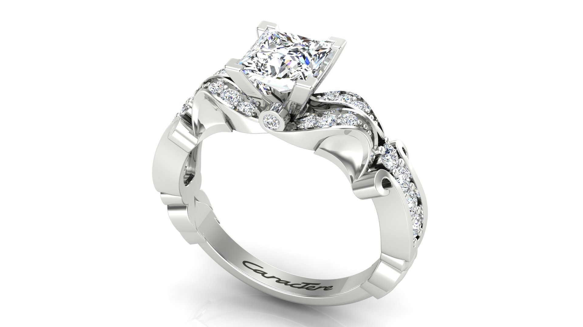 ArtStation - Engagement Ring With Leaf Design