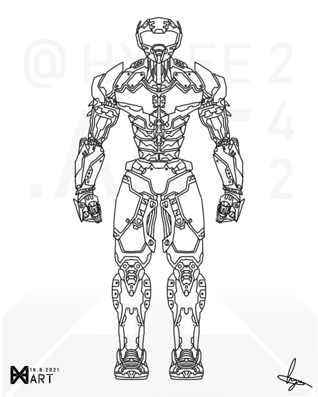 ArtStation - Humanoid Robotic Armor Concept Design 18.8.2021
