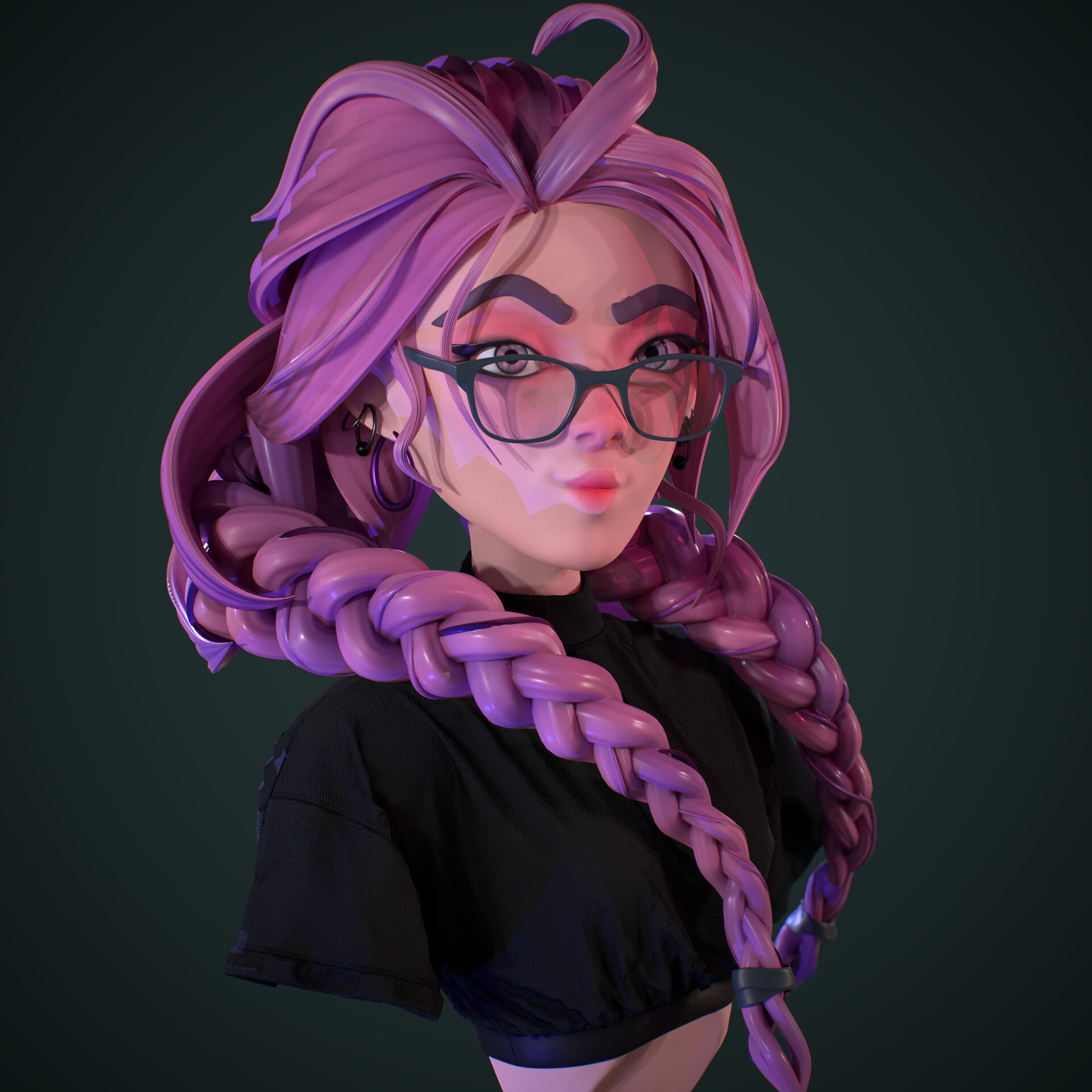 ArtStation - Pink Headed Girl