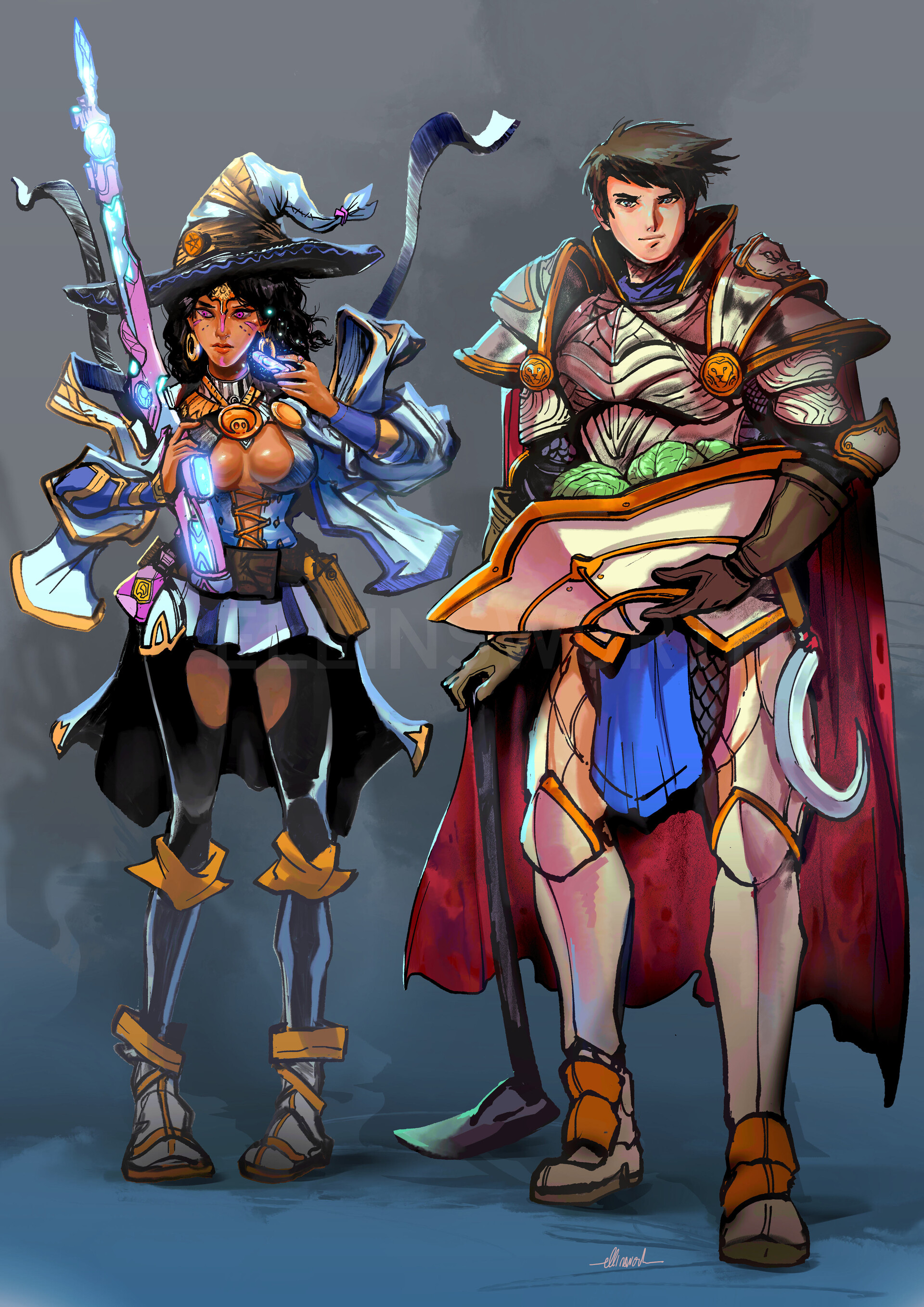 ArtStation - The Gun Mage and the Harvest Paladin