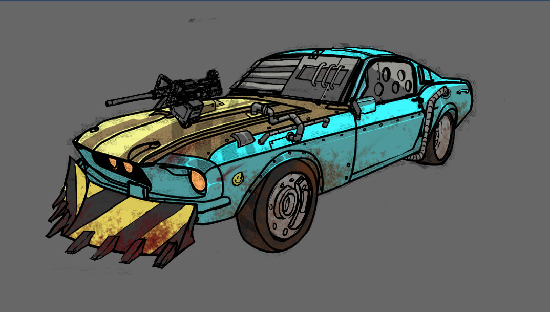 how to draw a zombie car