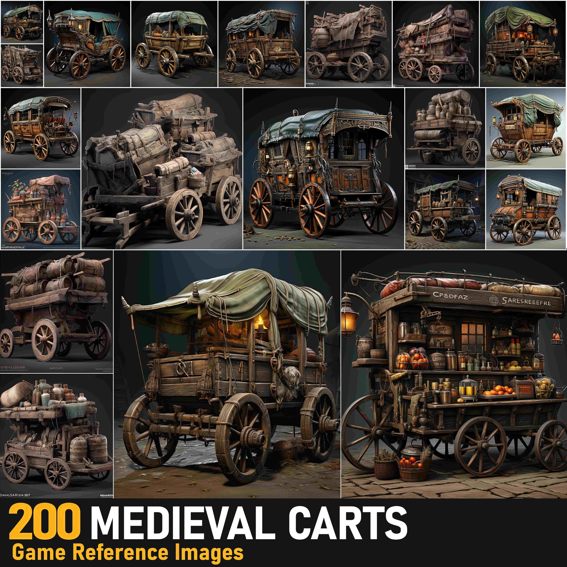 Vio - Medieval Carts VOL.10|4K Reference Images