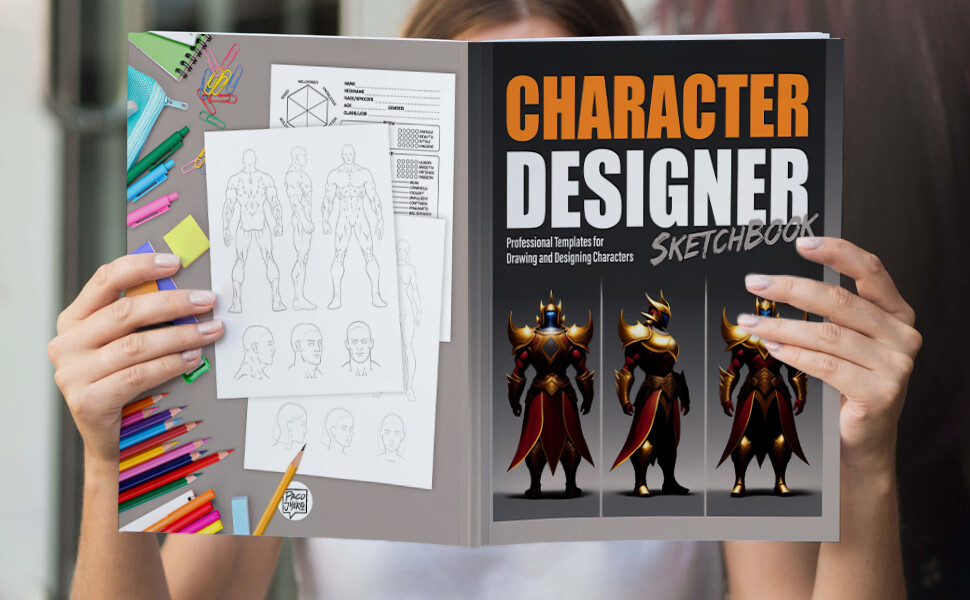 ArtStation - CHARACTER DESIGNER Sketchbook Templates for Drawing