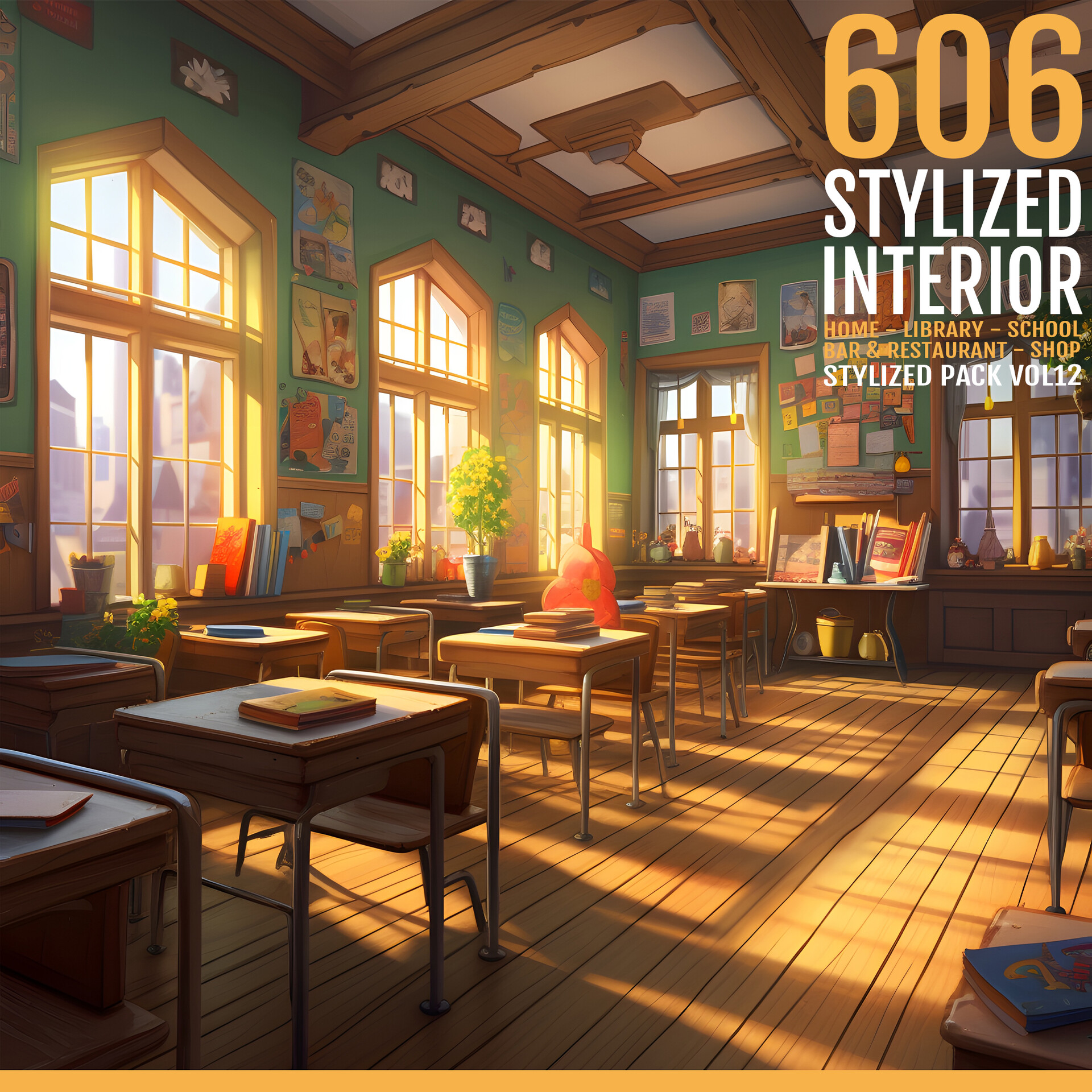 ArtStation - 606 Stylized Interior References