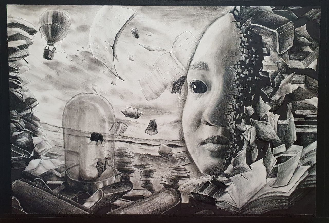 ArtStation - On The Edge Pencil Drawing