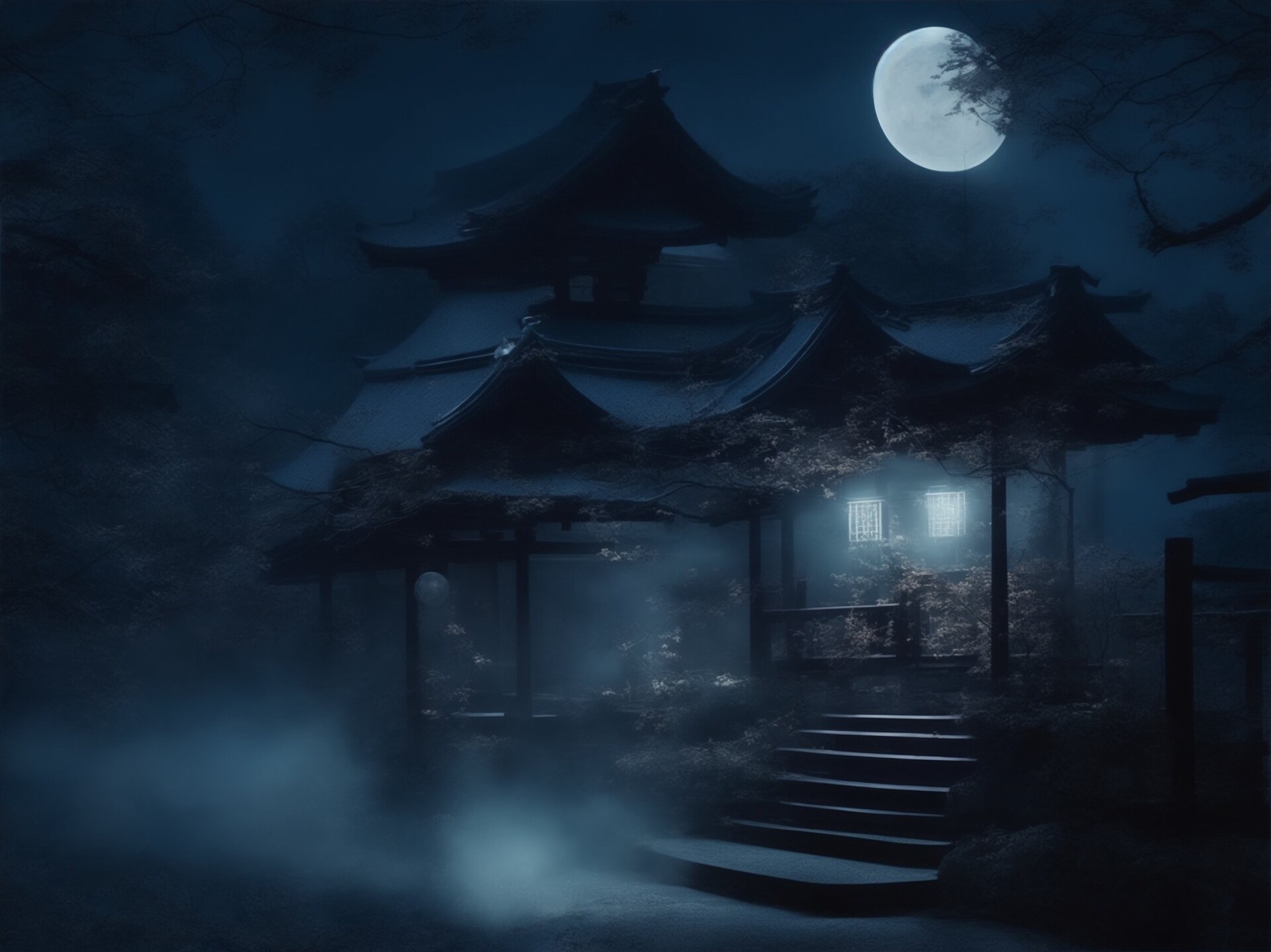ArtStation - Night in ancient Japan