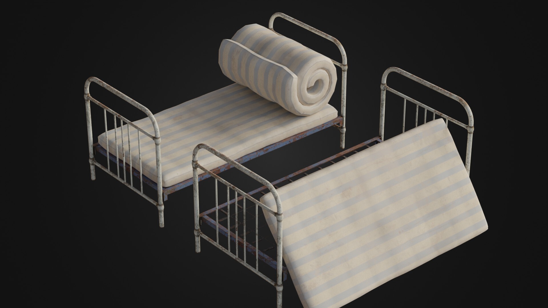 ArtStation - Soviet Hospital Bed with Mattress