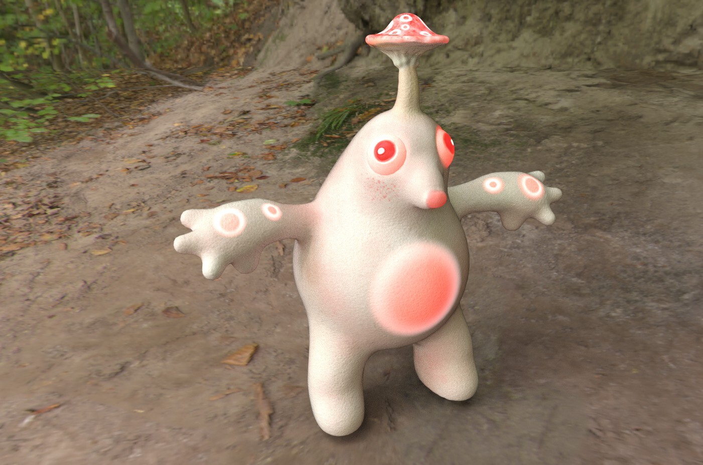 ArtStation - Mopey Mushroom Chubby Mole Emissive Model