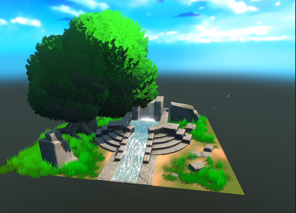 Duog Qi - Stylized Pedestal Waterfall