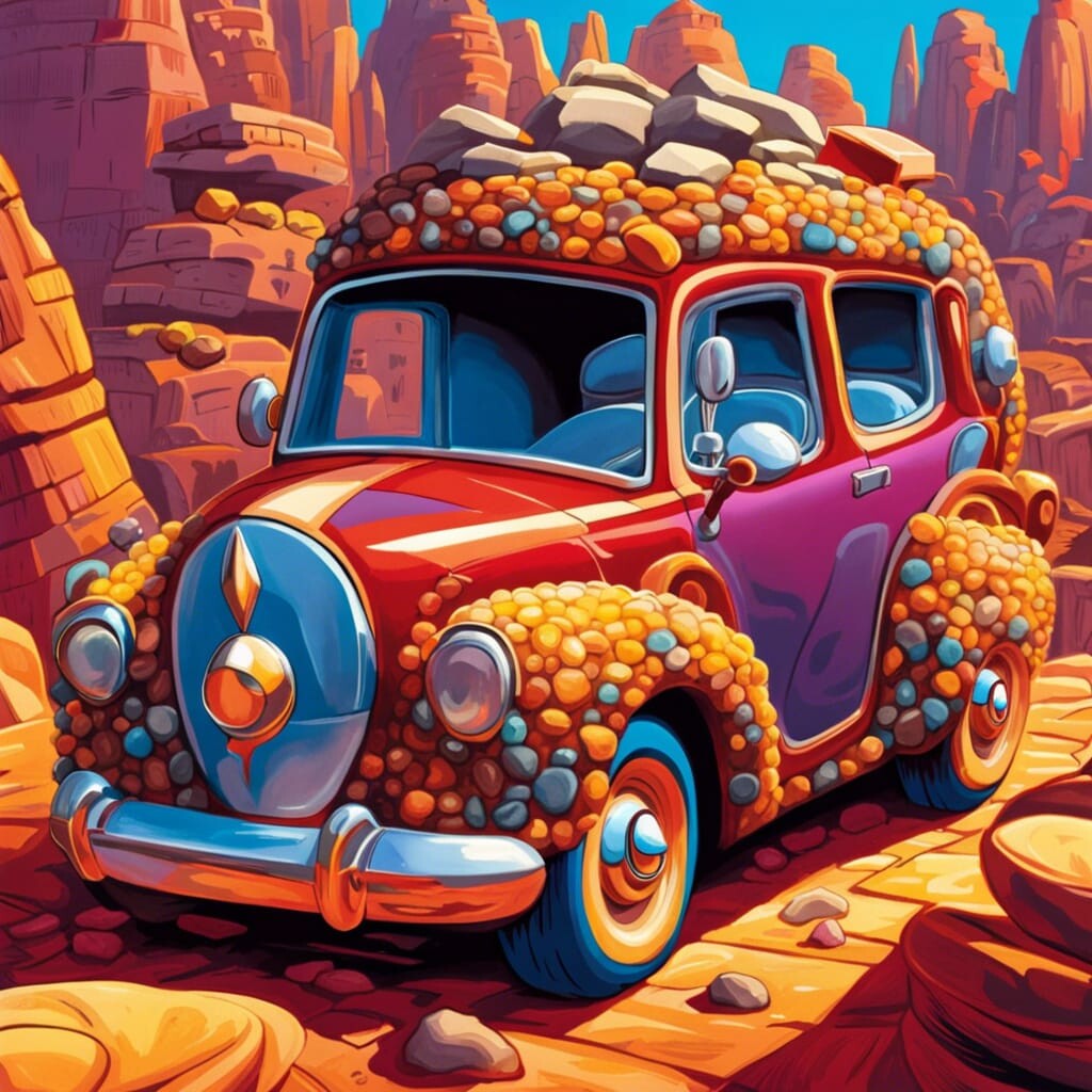 ArtStation - car in a stone desert