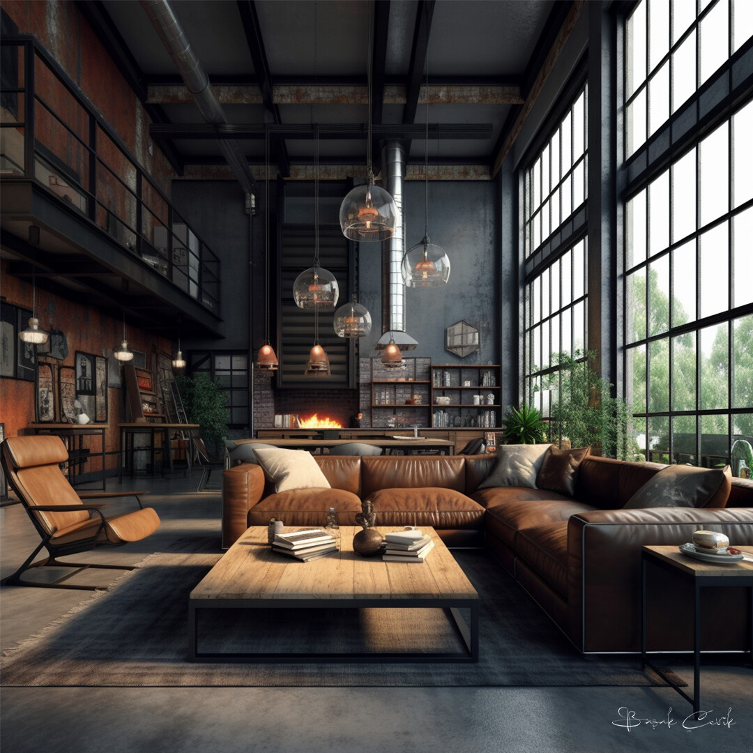 ArtStation - Interior Design , Industrial Room - 01