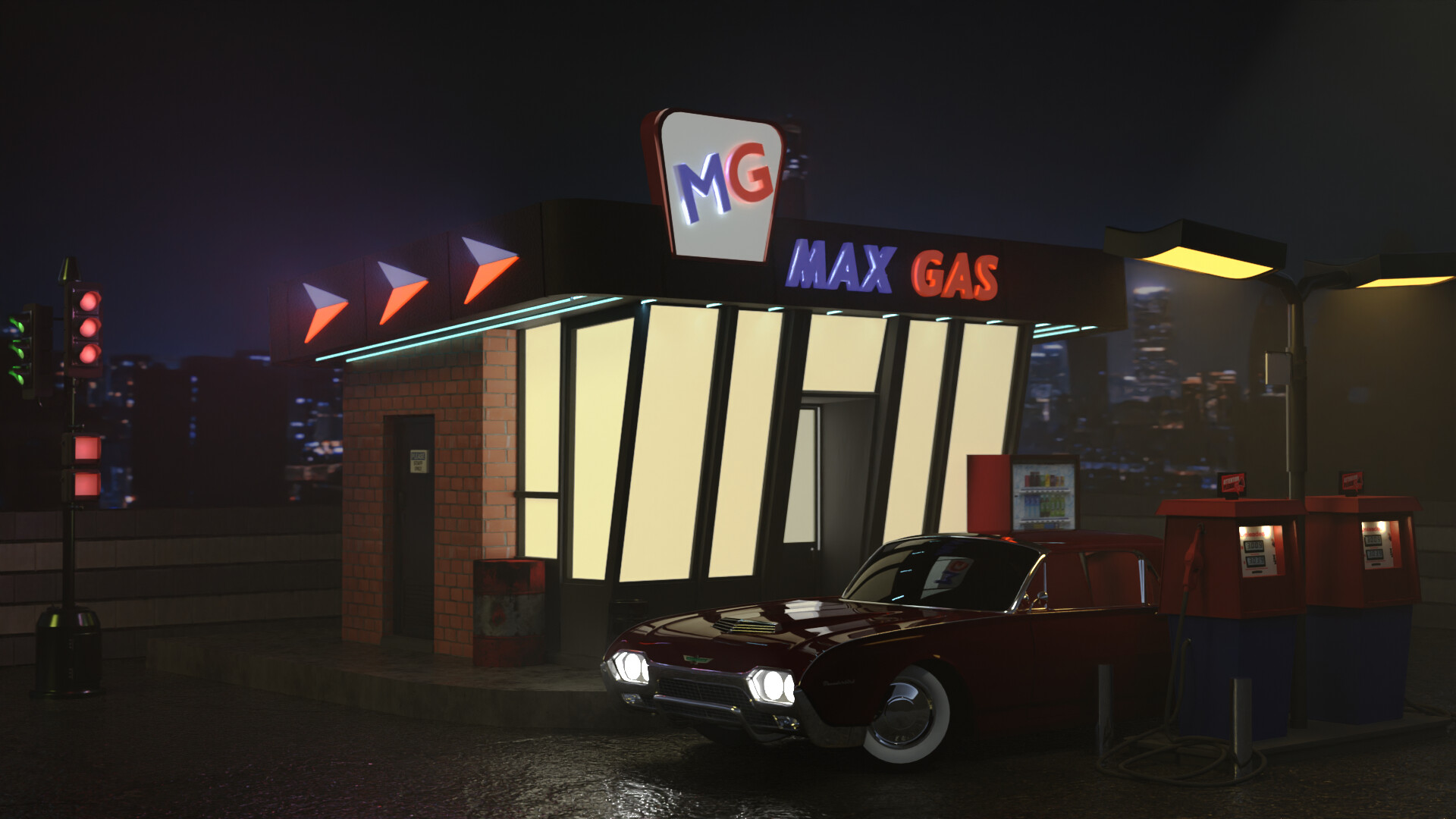 ArtStation - Gas station.