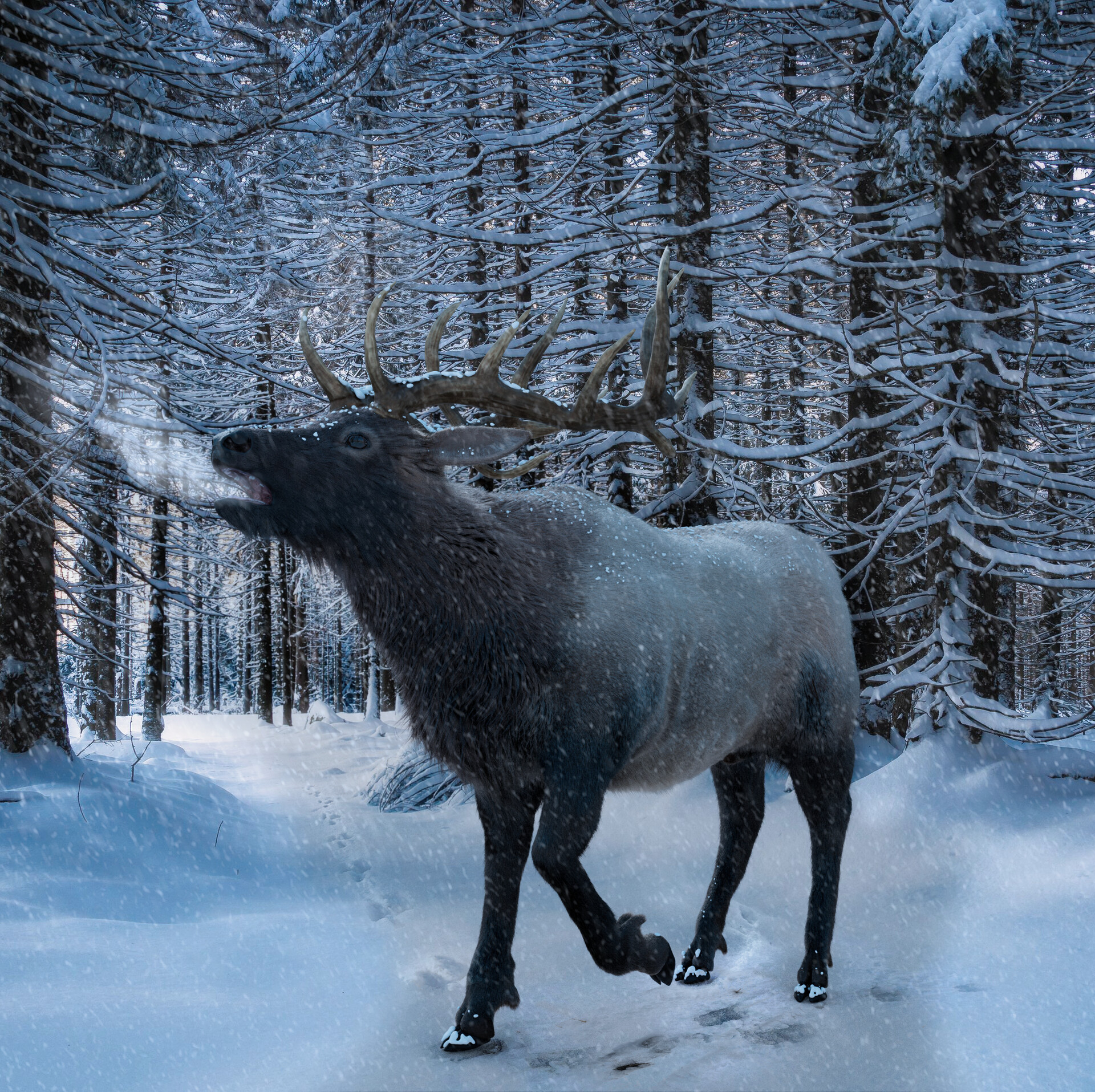 ArtStation - Elk in winter