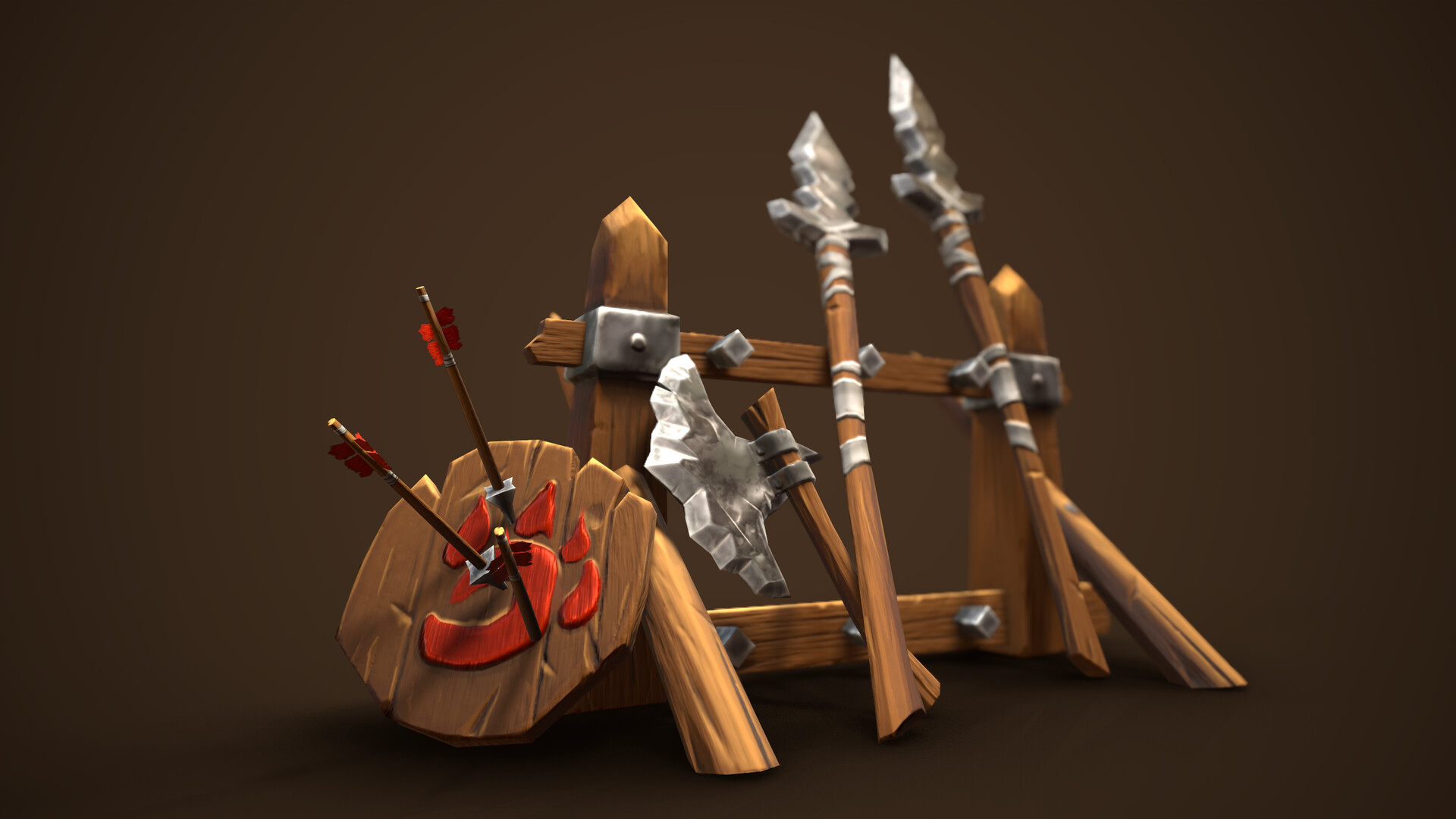 ArtStation - WOW Weapon Rack practice