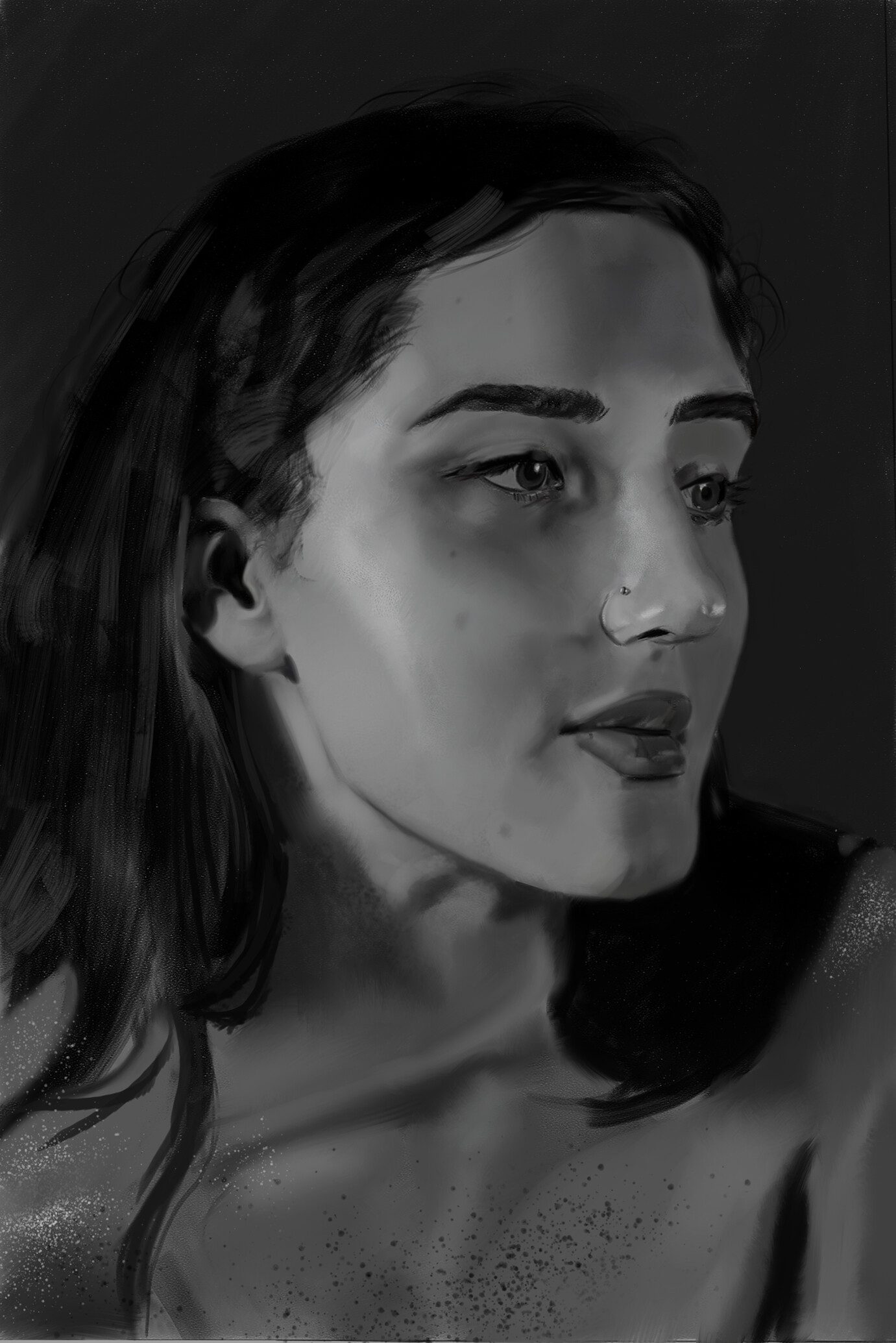ArtStation - Grayscale study, female