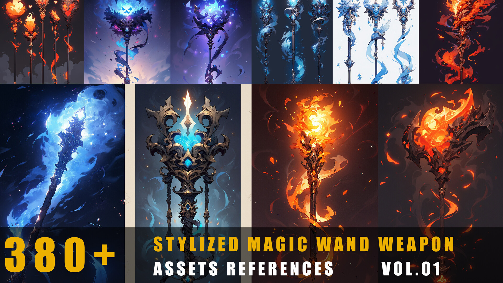 WaterLaw's Studio - 380+ Stylized Magic Wand Weapon - Assets References ...