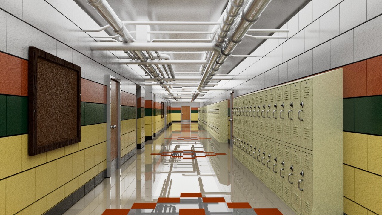 ArtStation - Stranger Things: Hawkins Hallway