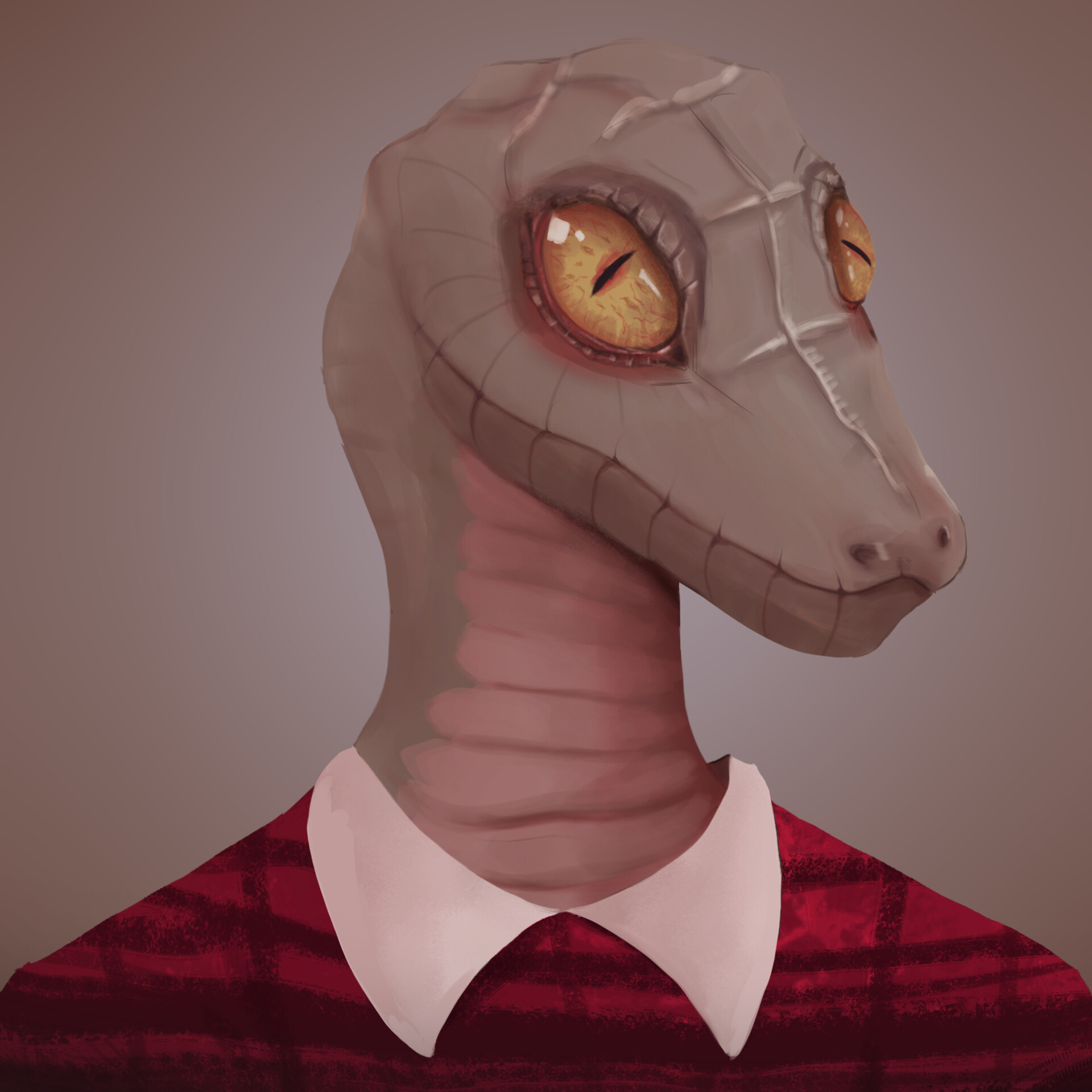 ArtStation - anthropomorphic snake portrait