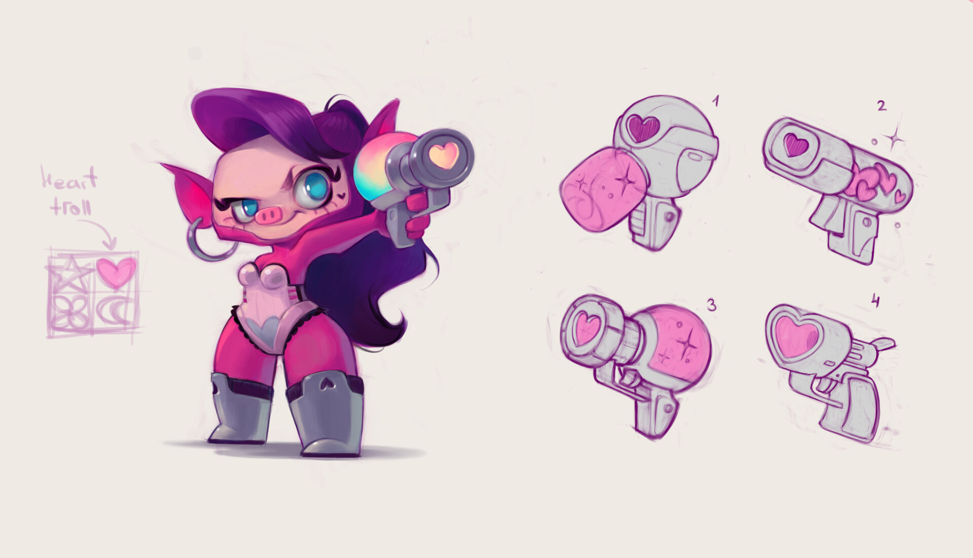 ArtStation - Pink Troll (heart power)