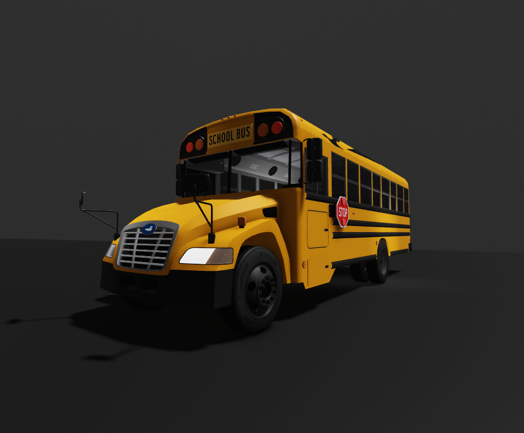 ArtStation - 2015 Bluebird Vision Shorty Bus Model