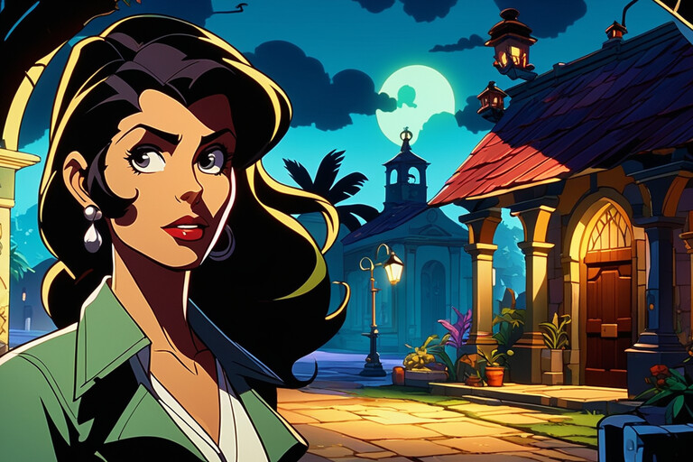 ArtStation - mysterious woman on a street at cloudy night