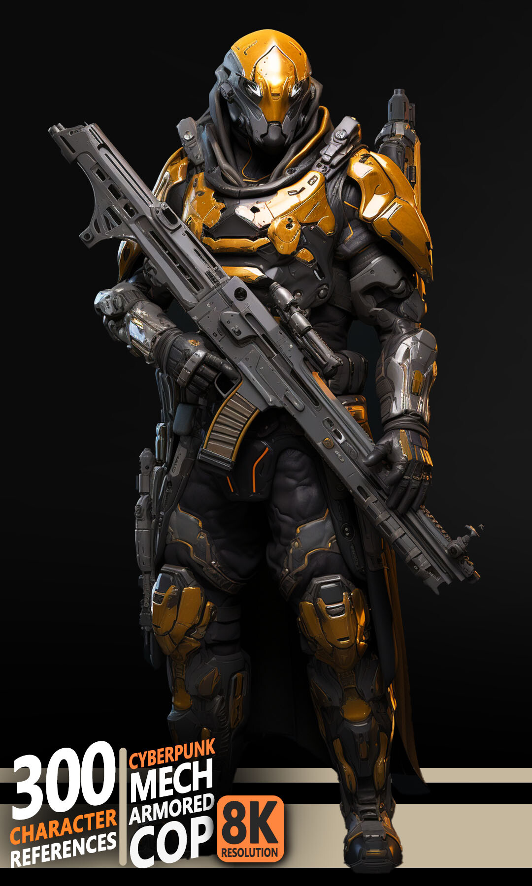 ArtStation - 300 Cyberpunk Mech Armored Cop - Character References | 8K Res