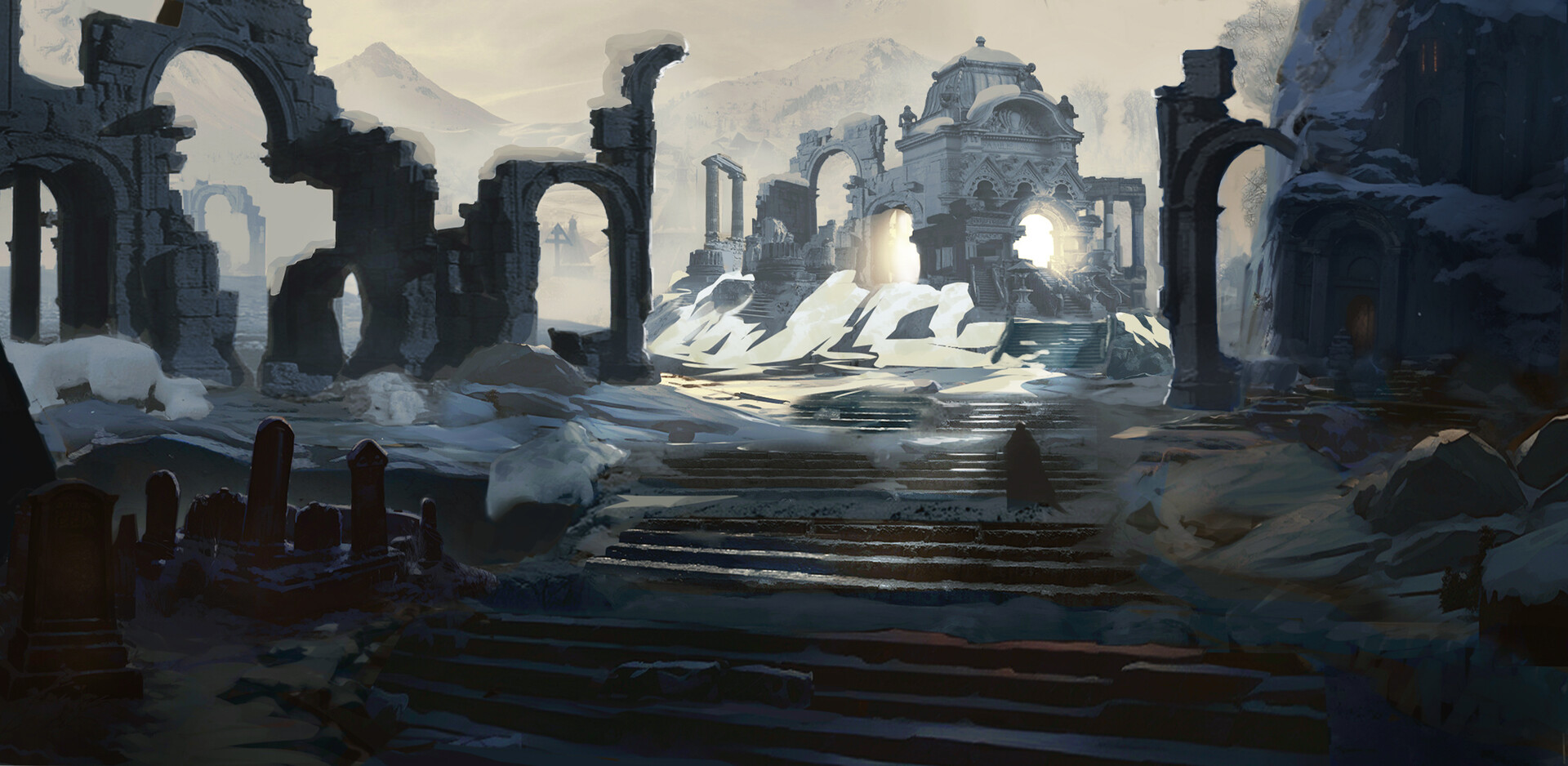 ArtStation - Snowy Environment of a Temple
