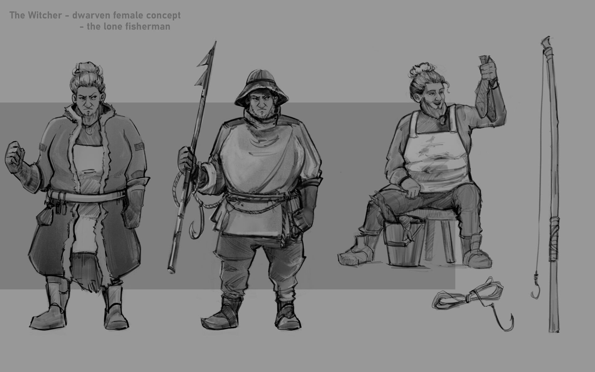 Adéla "Ajkaaa" Černá - Female dwarves concepts, the Witcher
