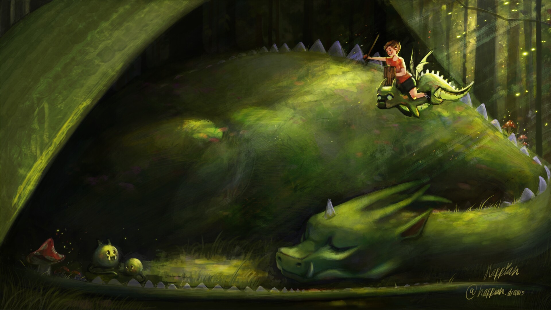 ArtStation - Peaceful dragon scene