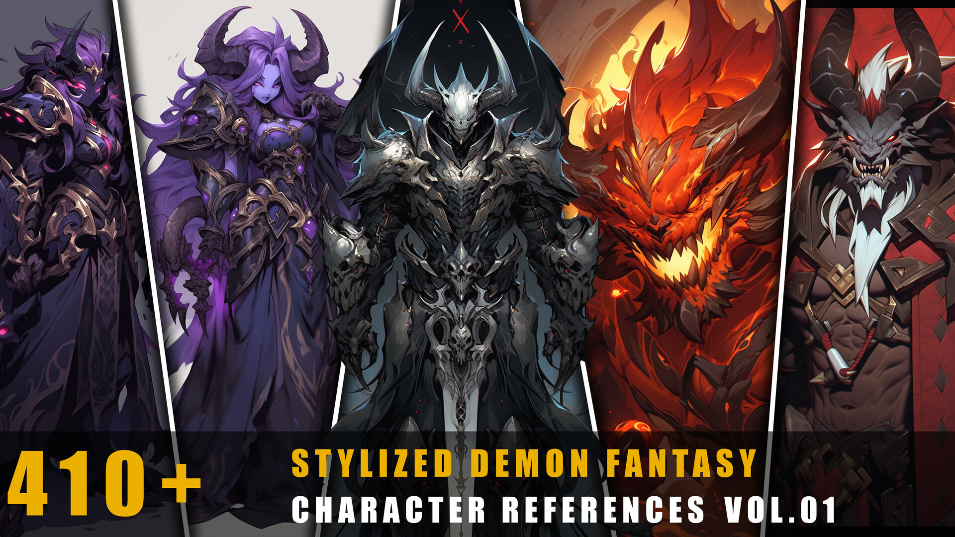 WaterLaw's Studio - 410+ Stylized Demon Fantasy - Character References Vol.01